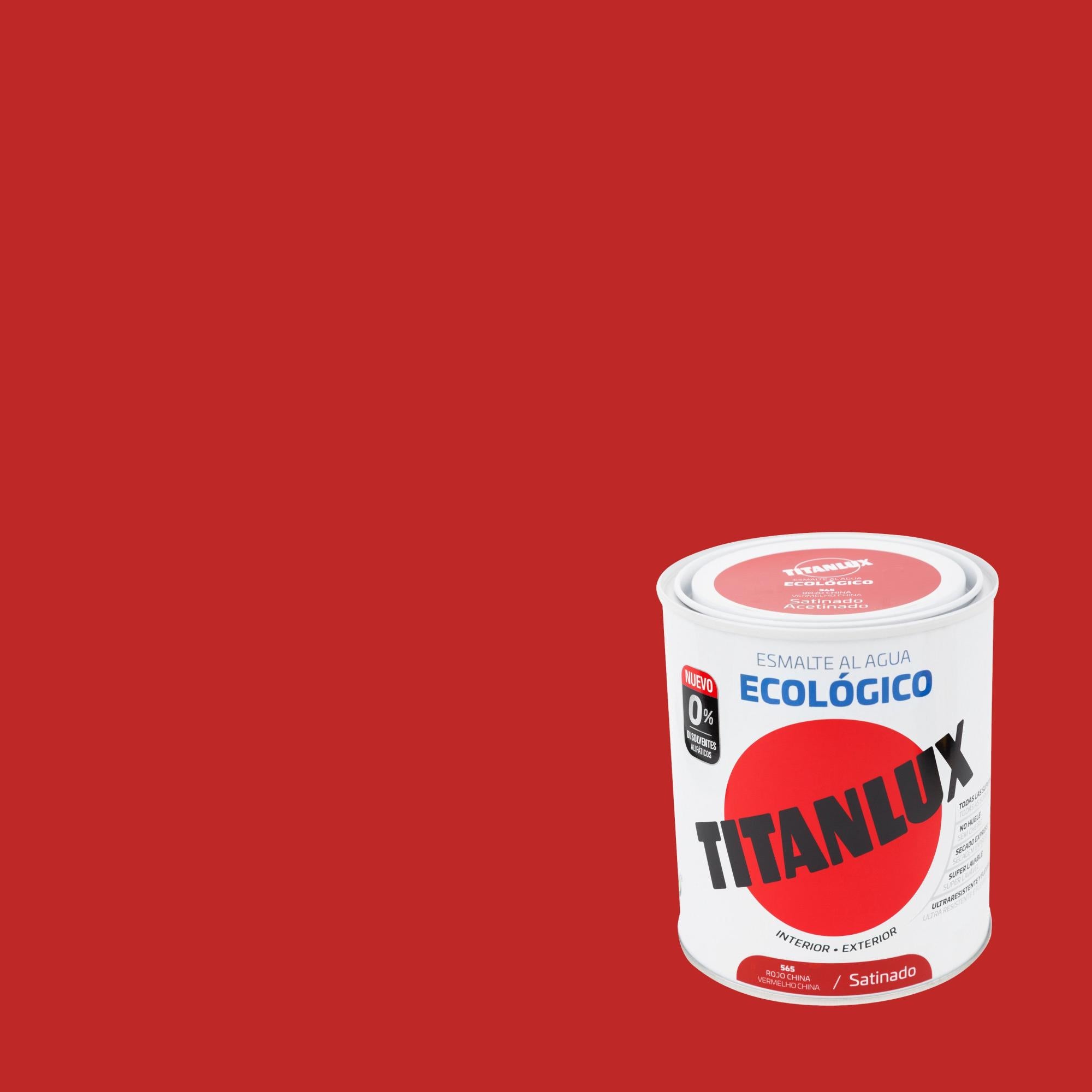 Esmalte de agua TITANLUX rojo China satinado 250 ml | Leroy Merlin