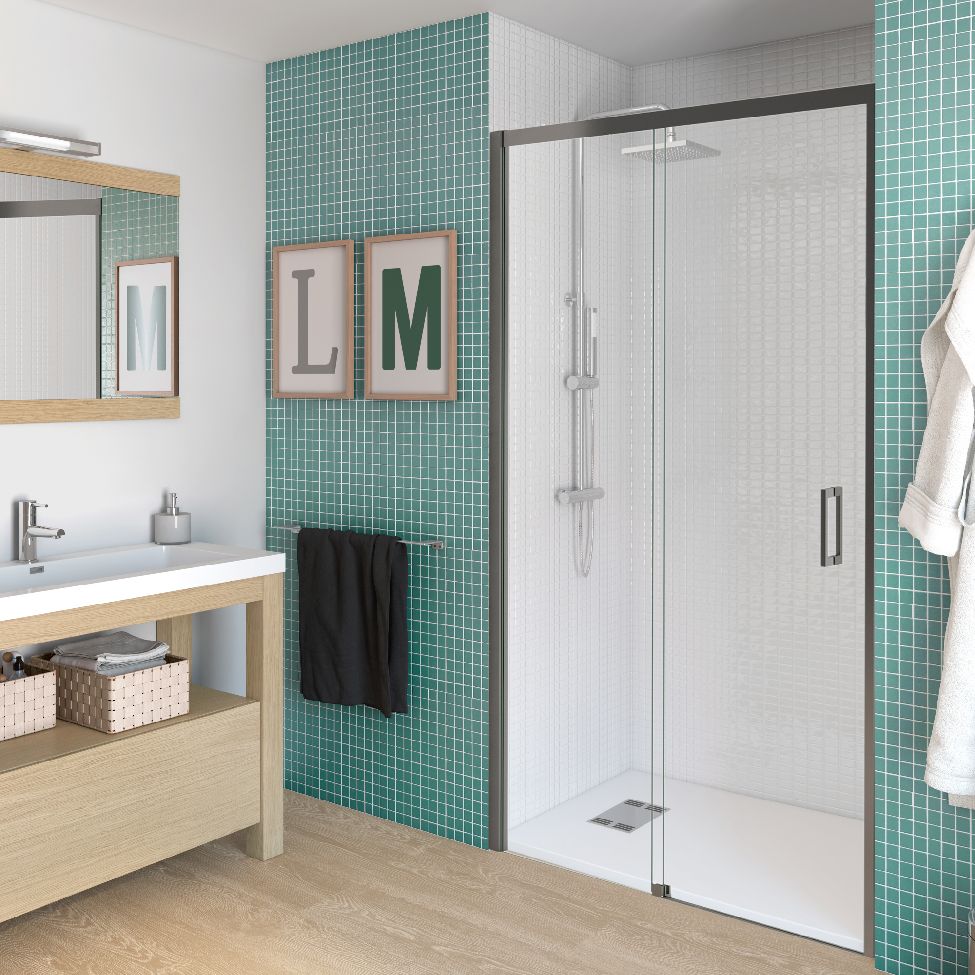 Mampara Canadá transparente cromado corredera 120 cm | Leroy Merlin