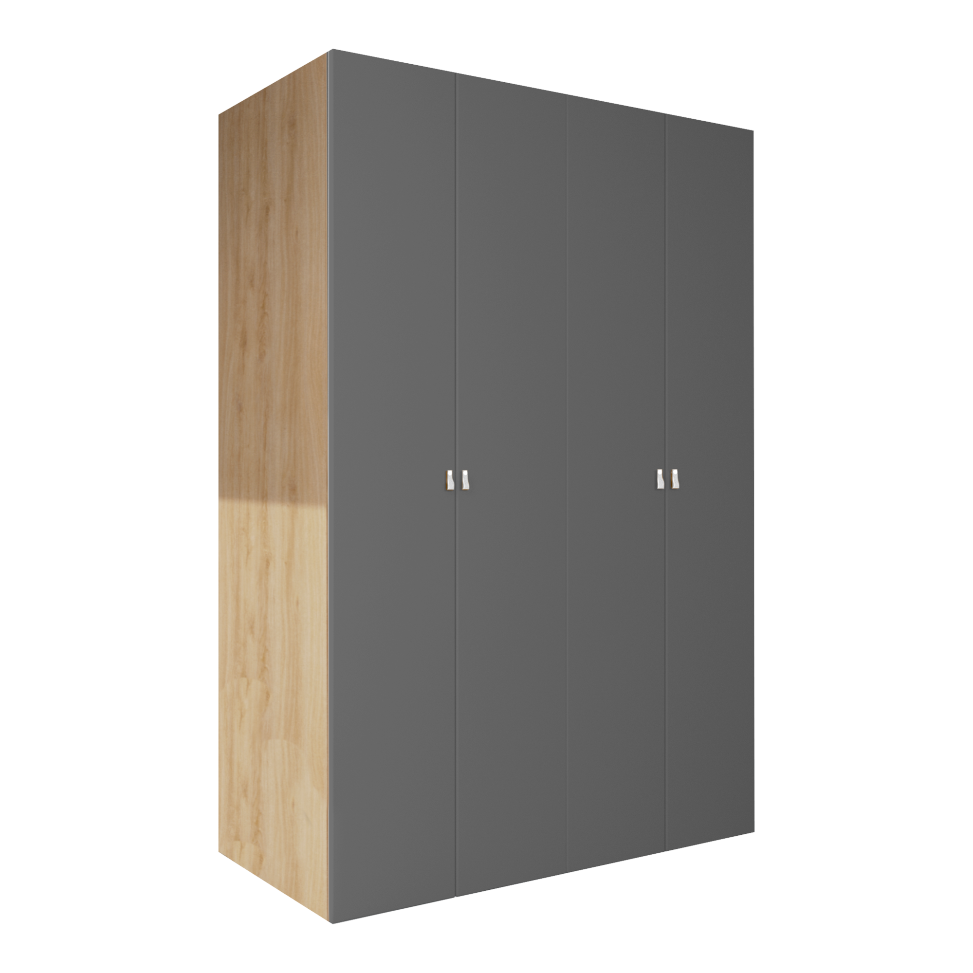 Armario ropero puerta abatible Spaceo home Macao Gris 160x240x60 cm ...