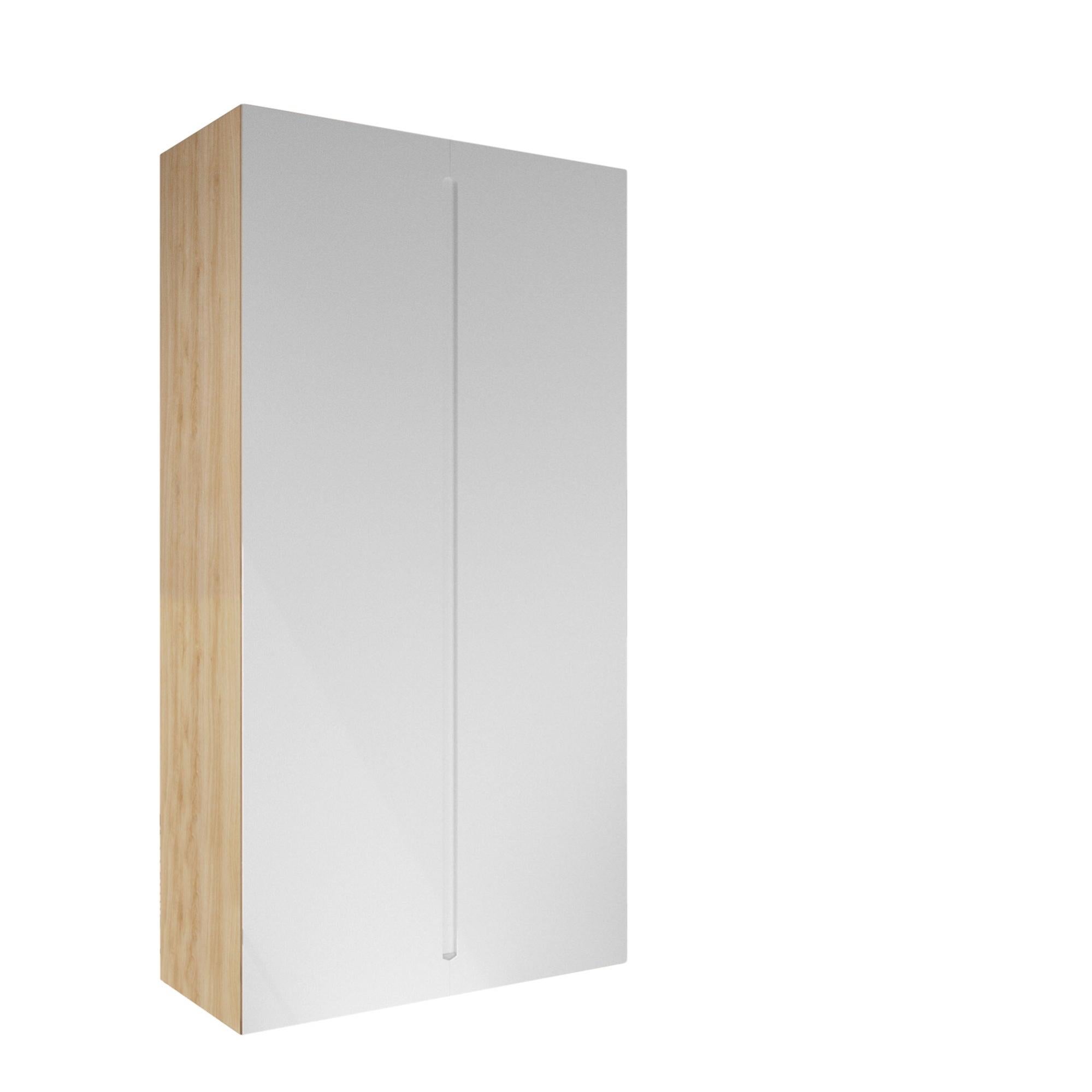 Armario ropero puerta abatible Spaceo home Osaka Blanco 120x240x cm ...