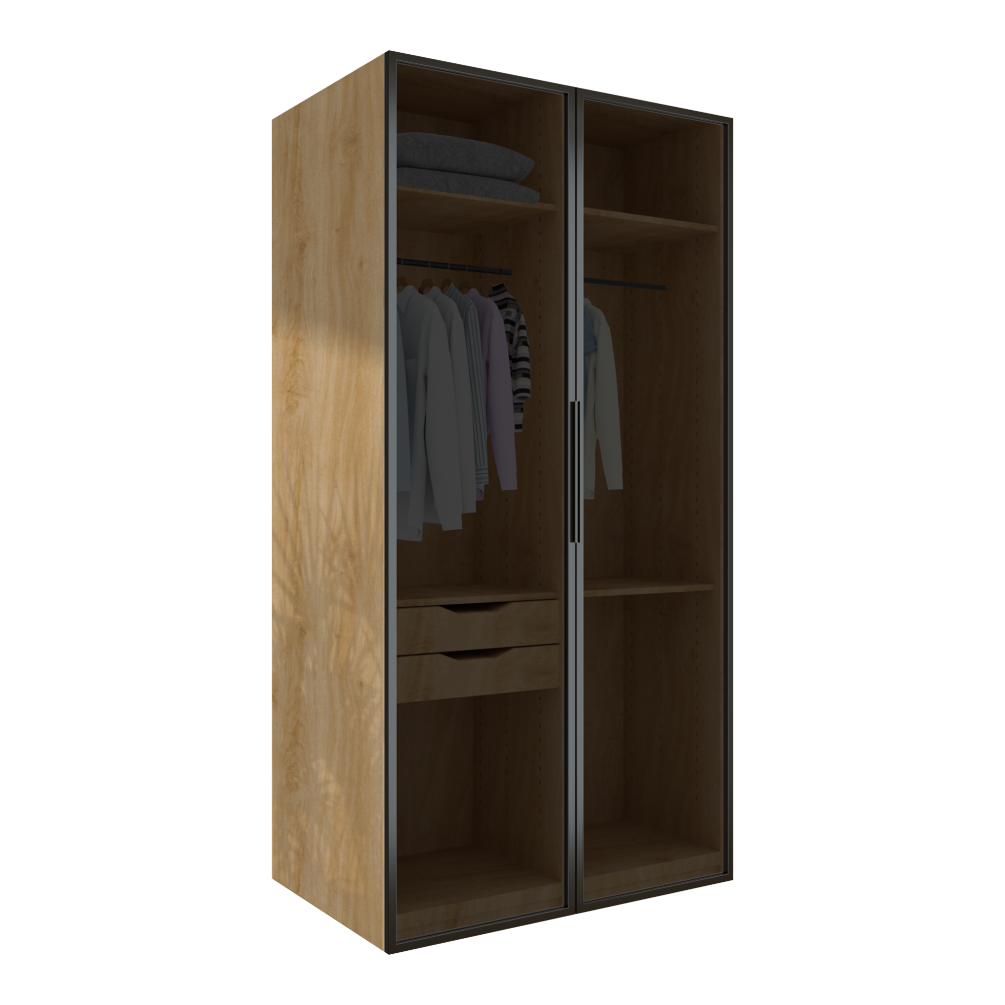 Armario ropero puerta abatible Spaceo home Seúl Cristal Ahumado ...