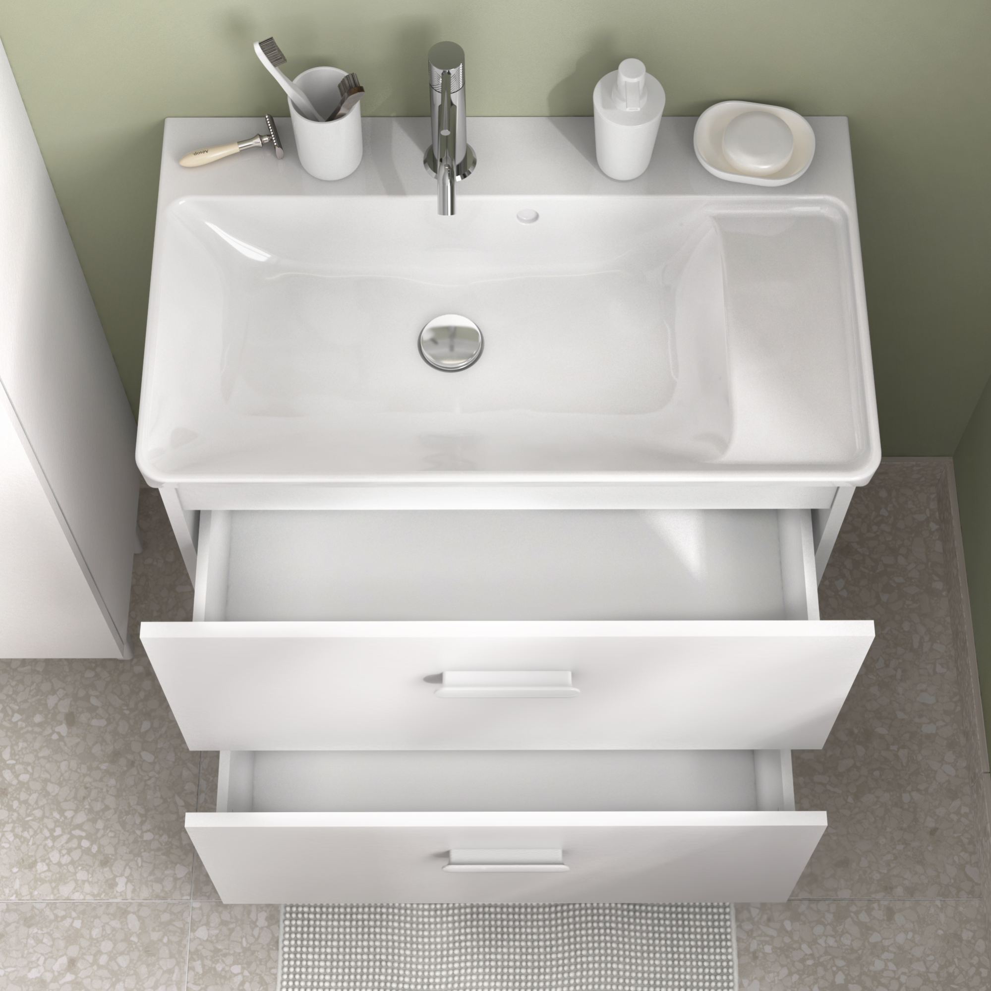 Lavabo Easy blanco 71.4x15.5x42.4 cm | Leroy Merlin