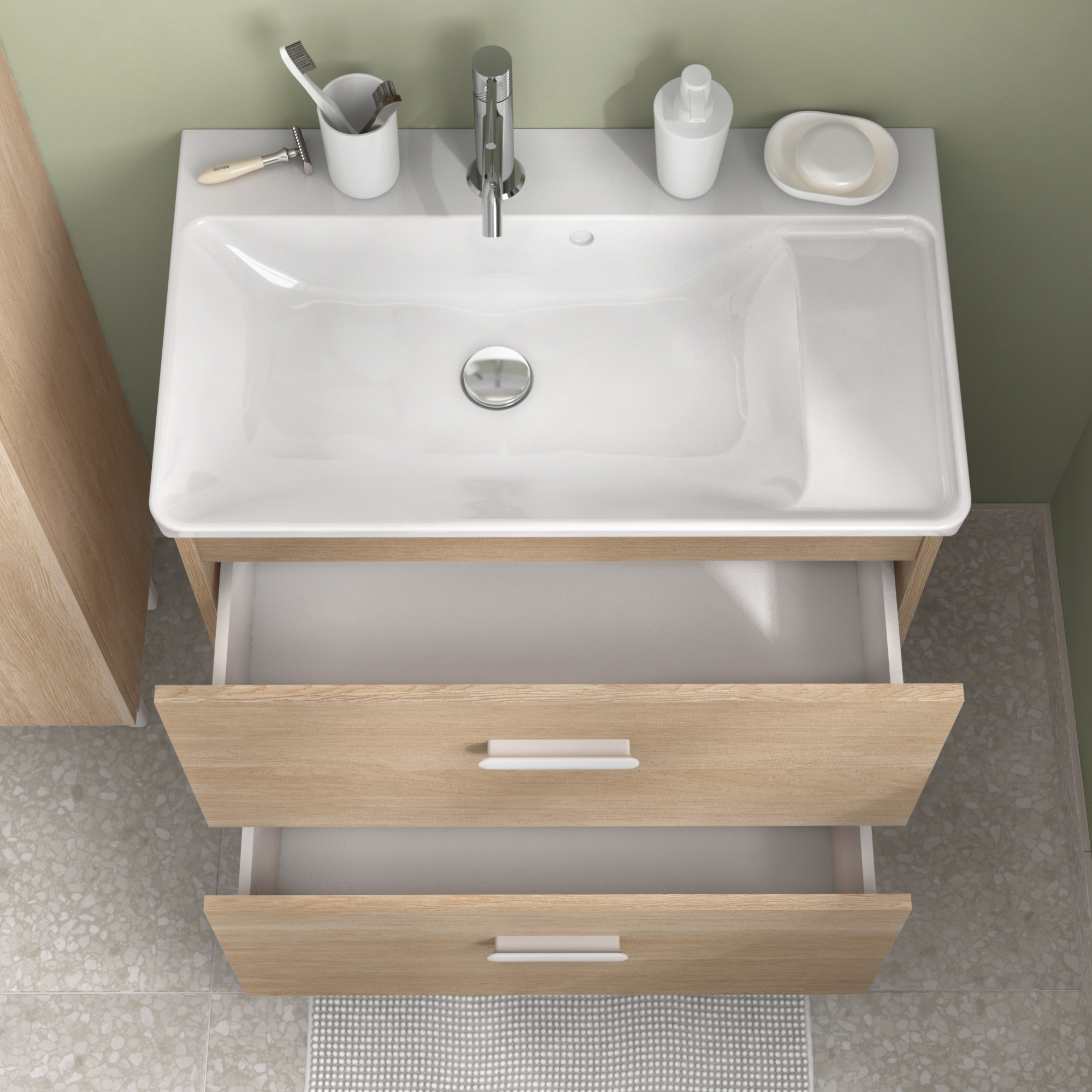 Lavabo Easy blanco 71.4x15.5x42.4 cm | Leroy Merlin