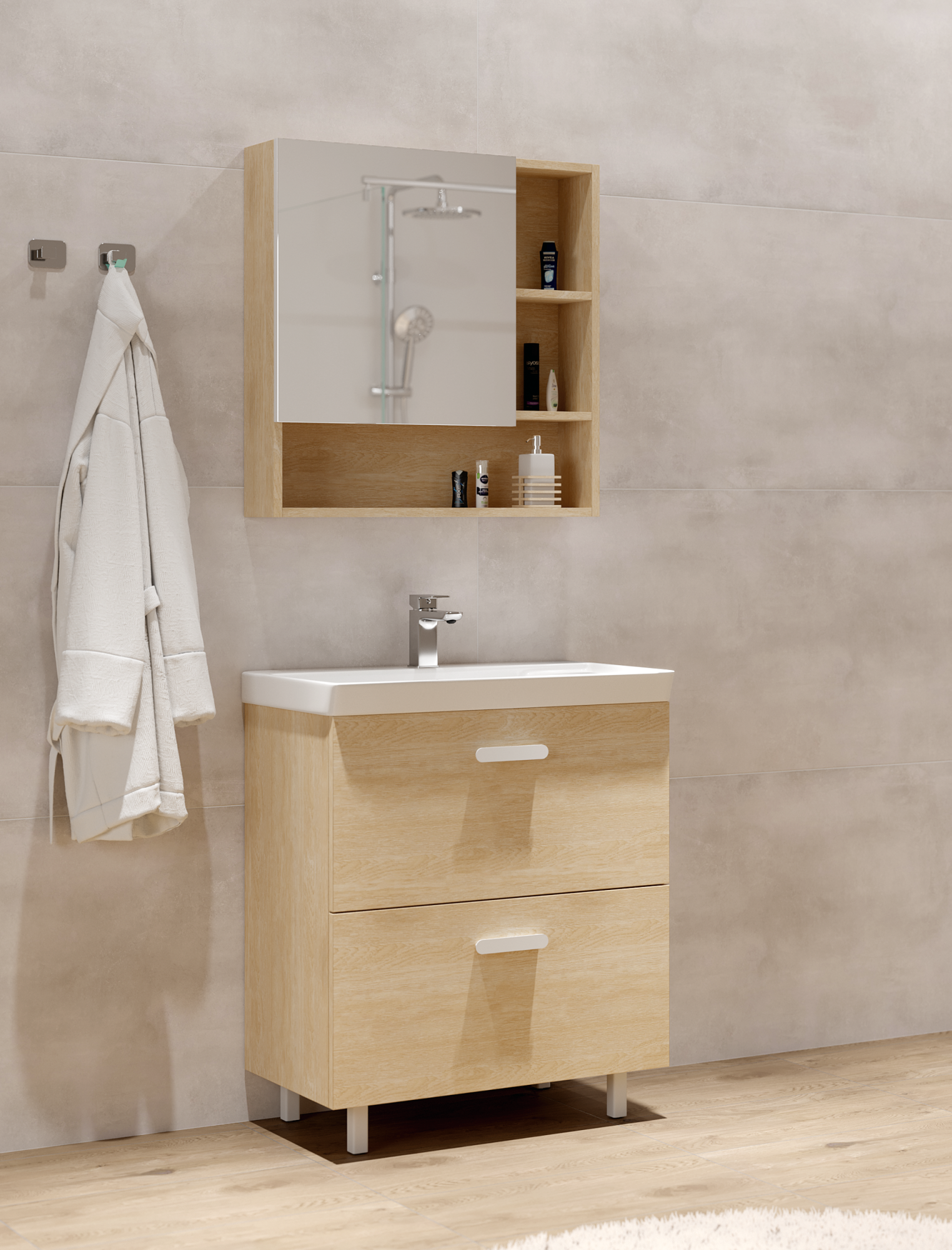 Lavabo Easy blanco 71.4x15.5x42.4 cm | Leroy Merlin
