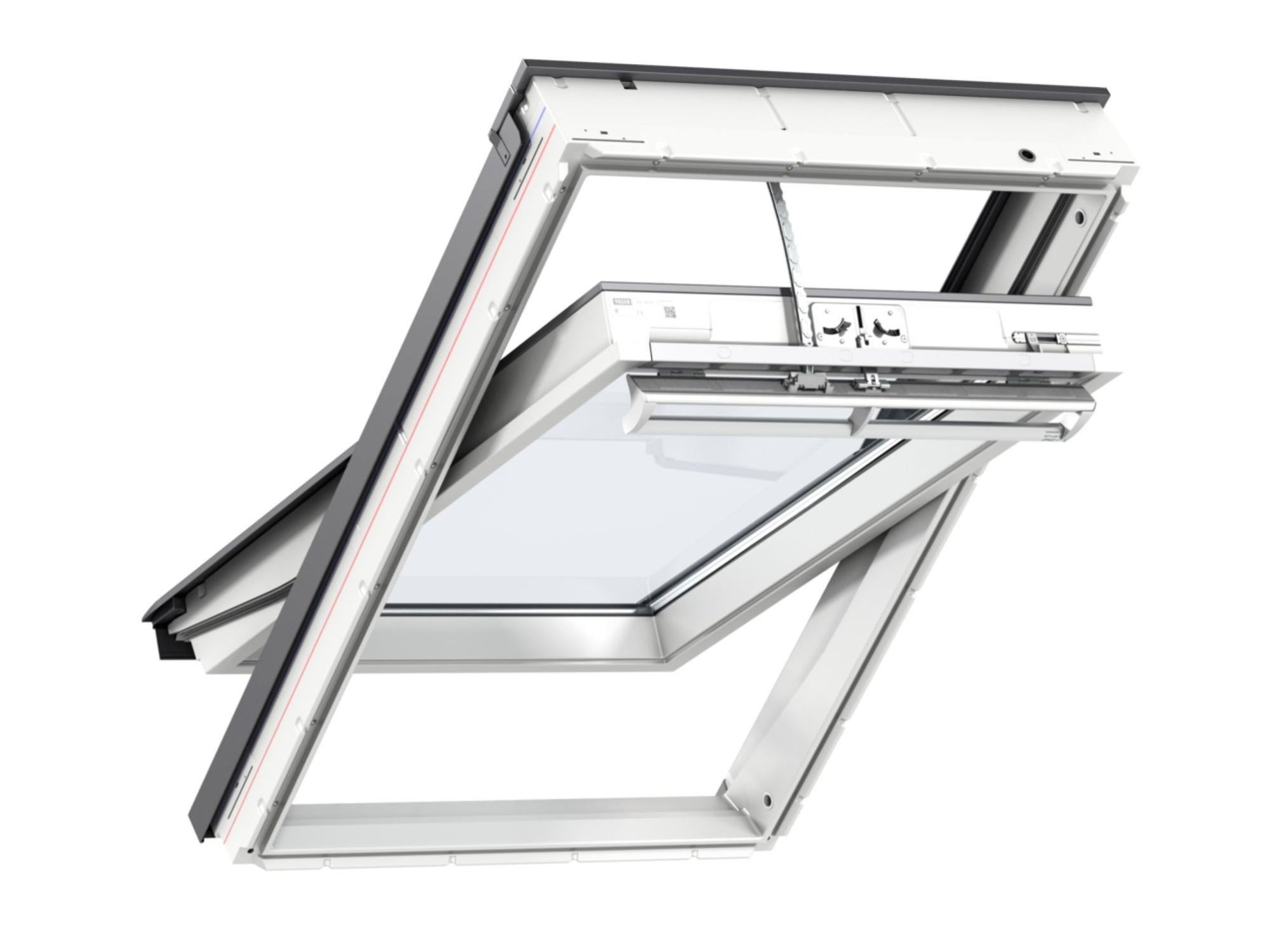 Ventana de techo madera blanco Velux GGU UK10 006830A giratoria solar ...