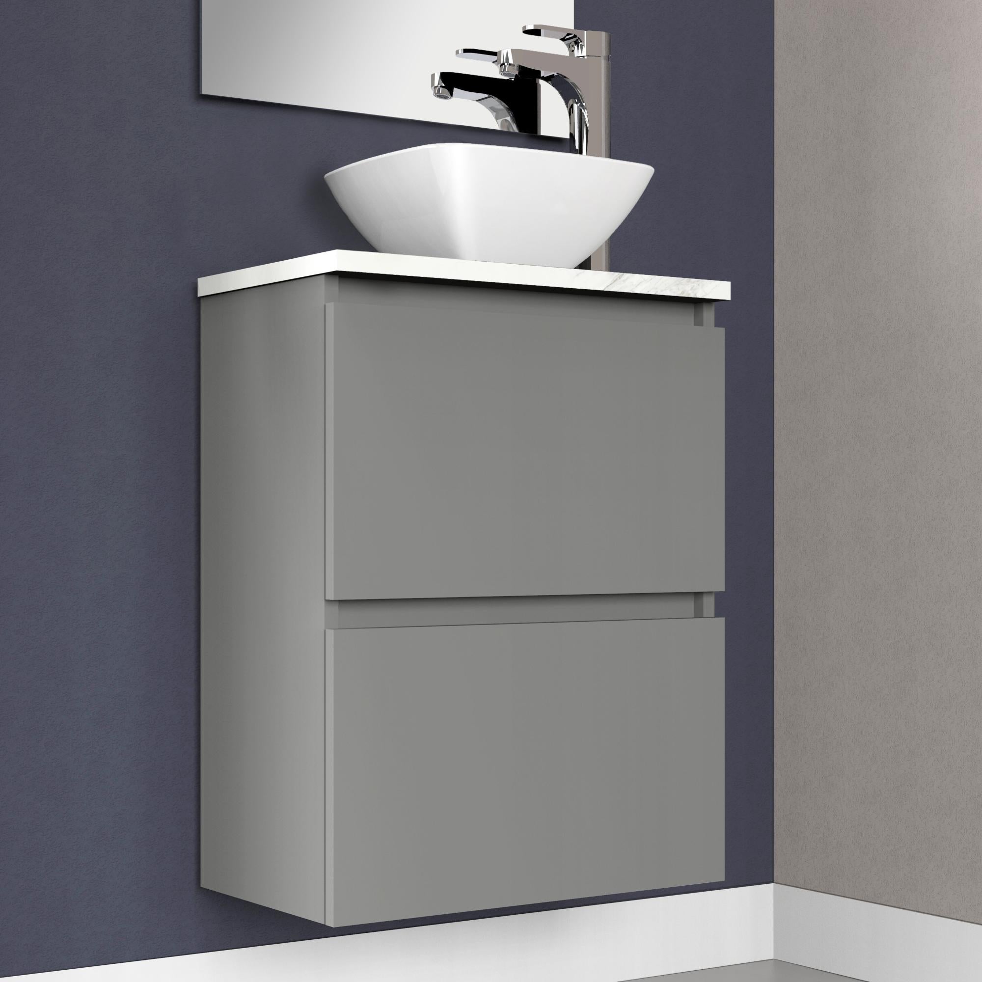 Mueble de baño con lavabo Doble Espacio gris claro mate 50x30 cm ...