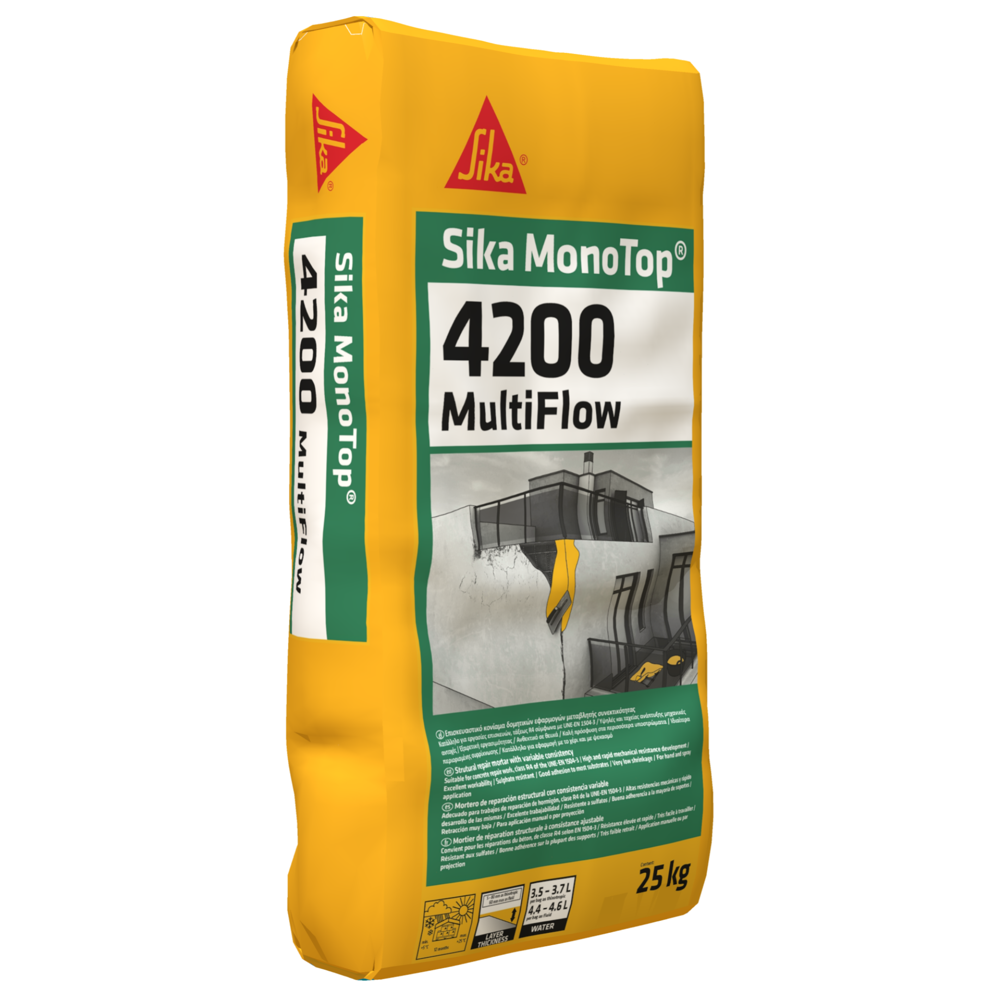 Mortero de reparación SIKA MonoTop-4200 multiflow 25 kg gris | Leroy Merlin