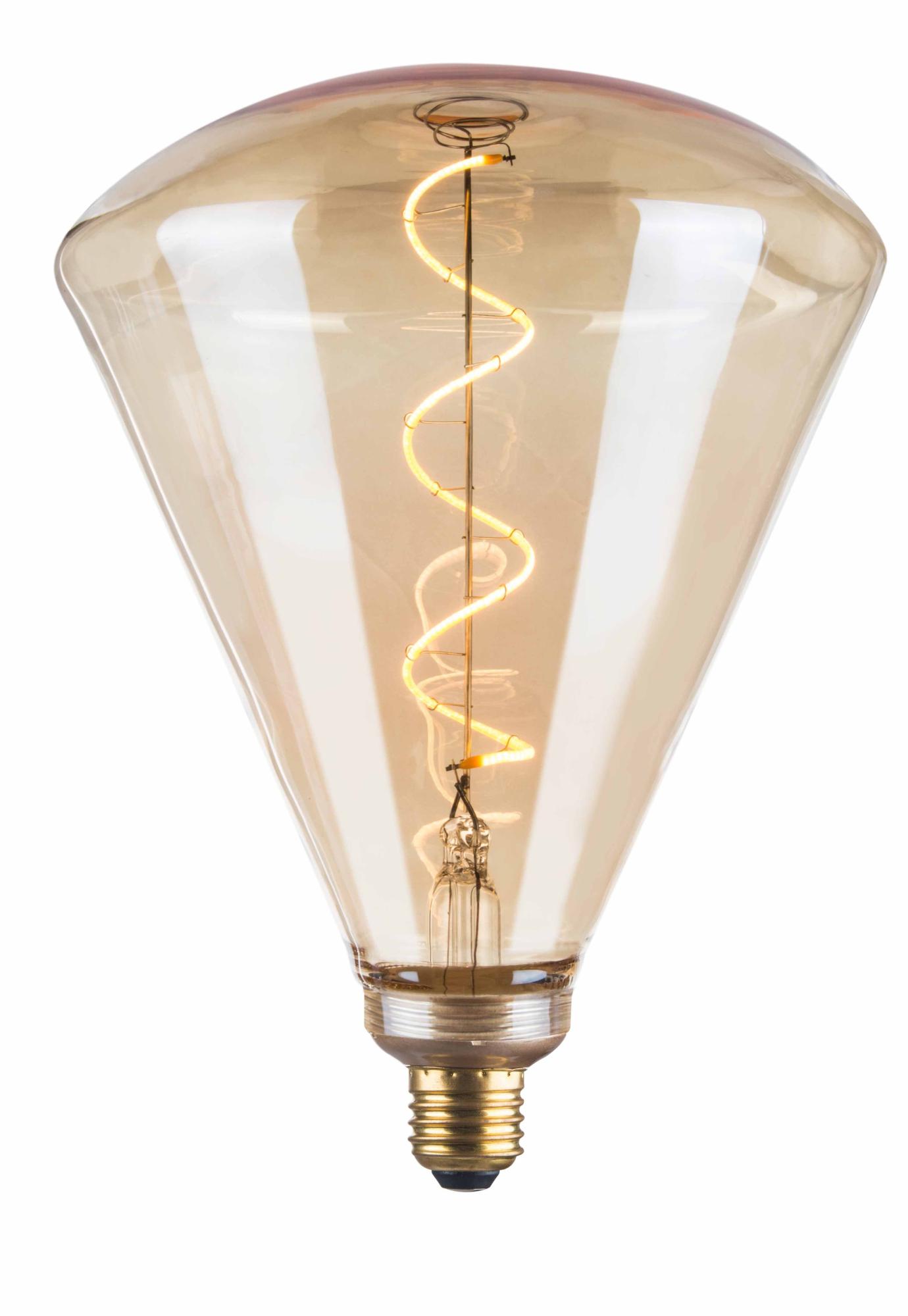 Bombilla LED filamento cono E27 ámbar 4W de 2000k | Leroy Merlin