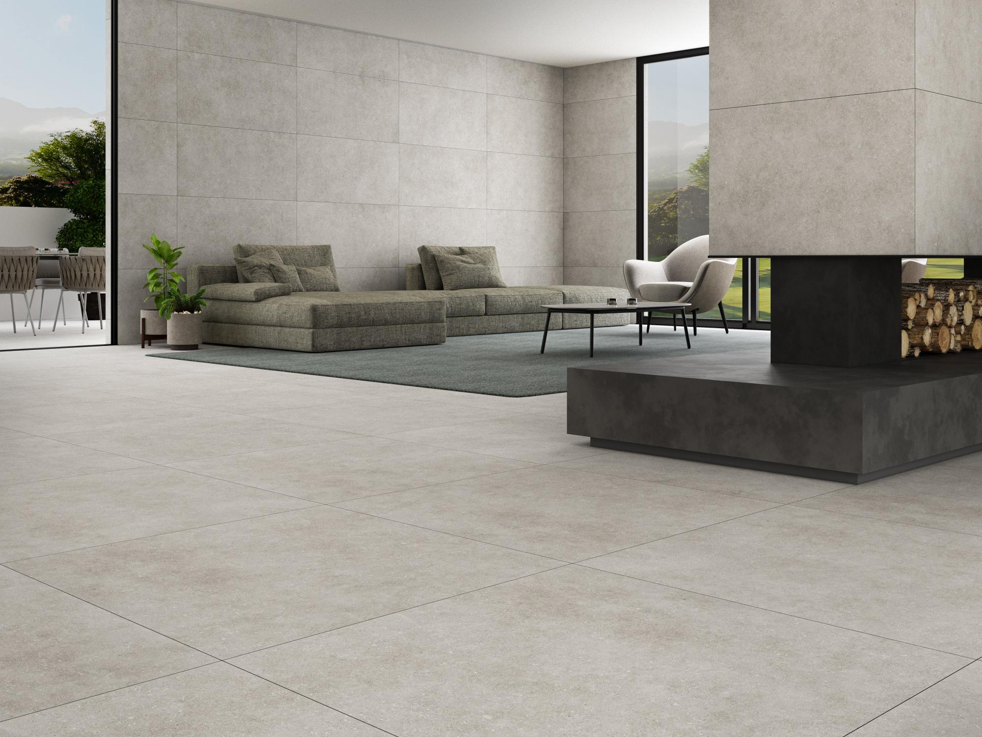 Suelo porcelánico Arenisca 75x75 cm perla interior | Leroy Merlin