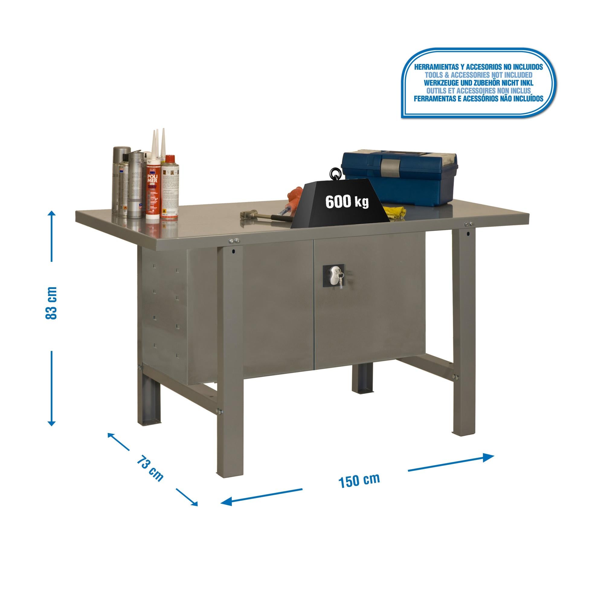 Banco SIMONWORK BT6L met cabinet 1500 gris | Leroy Merlin