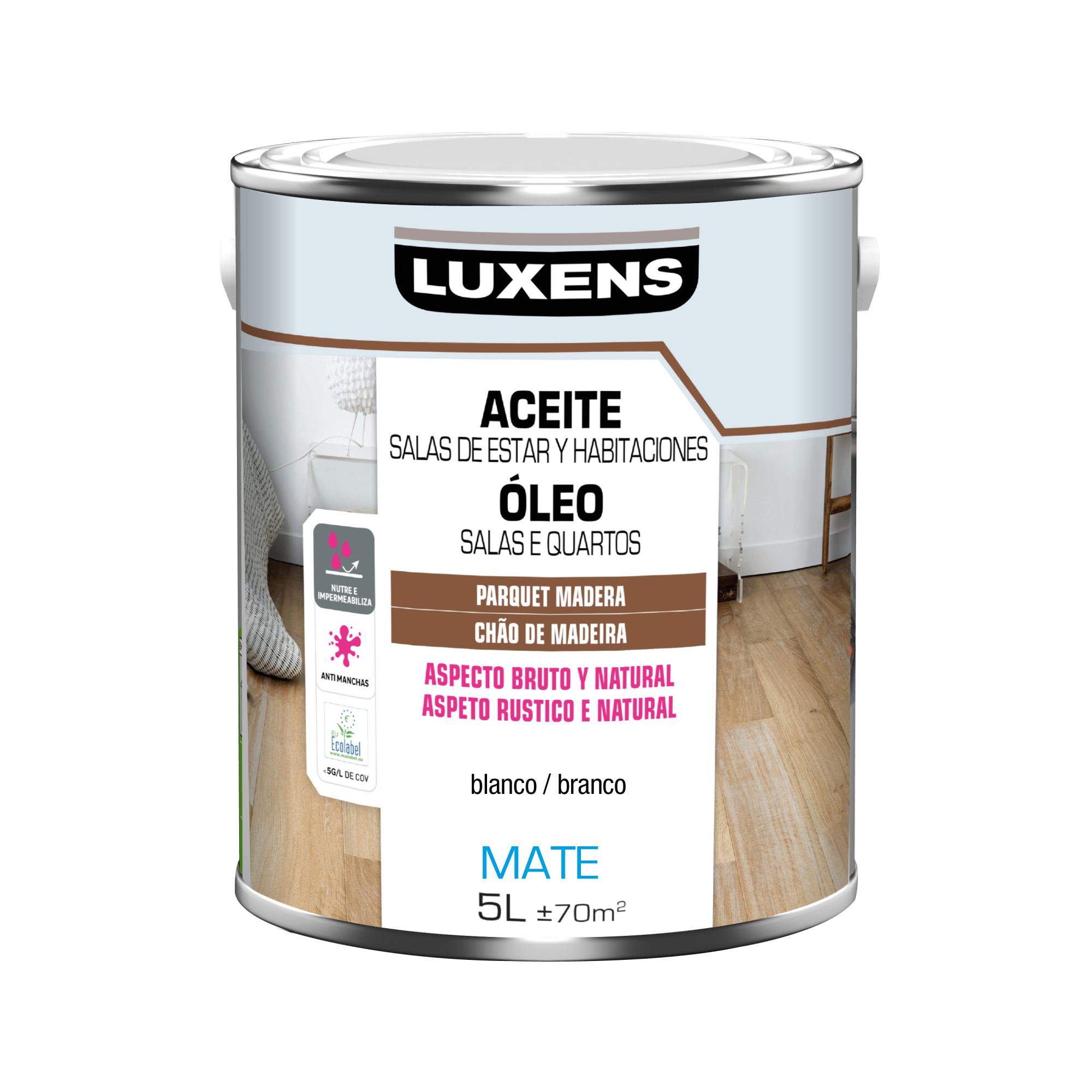 Aceite al agua parquet luxens 750ml blanco - BarChile