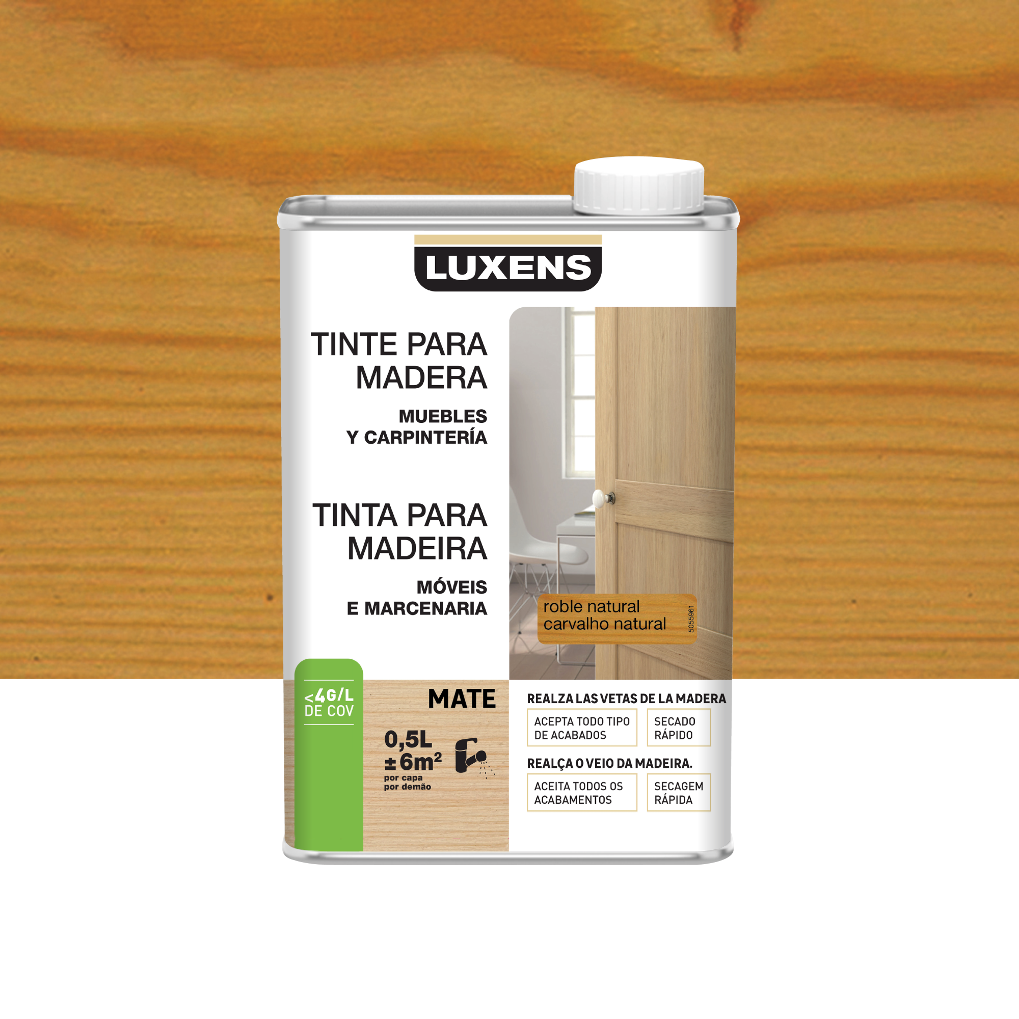 Tinte para la madera mate al agua LUXENS 500ml incoloro | Leroy Merlin