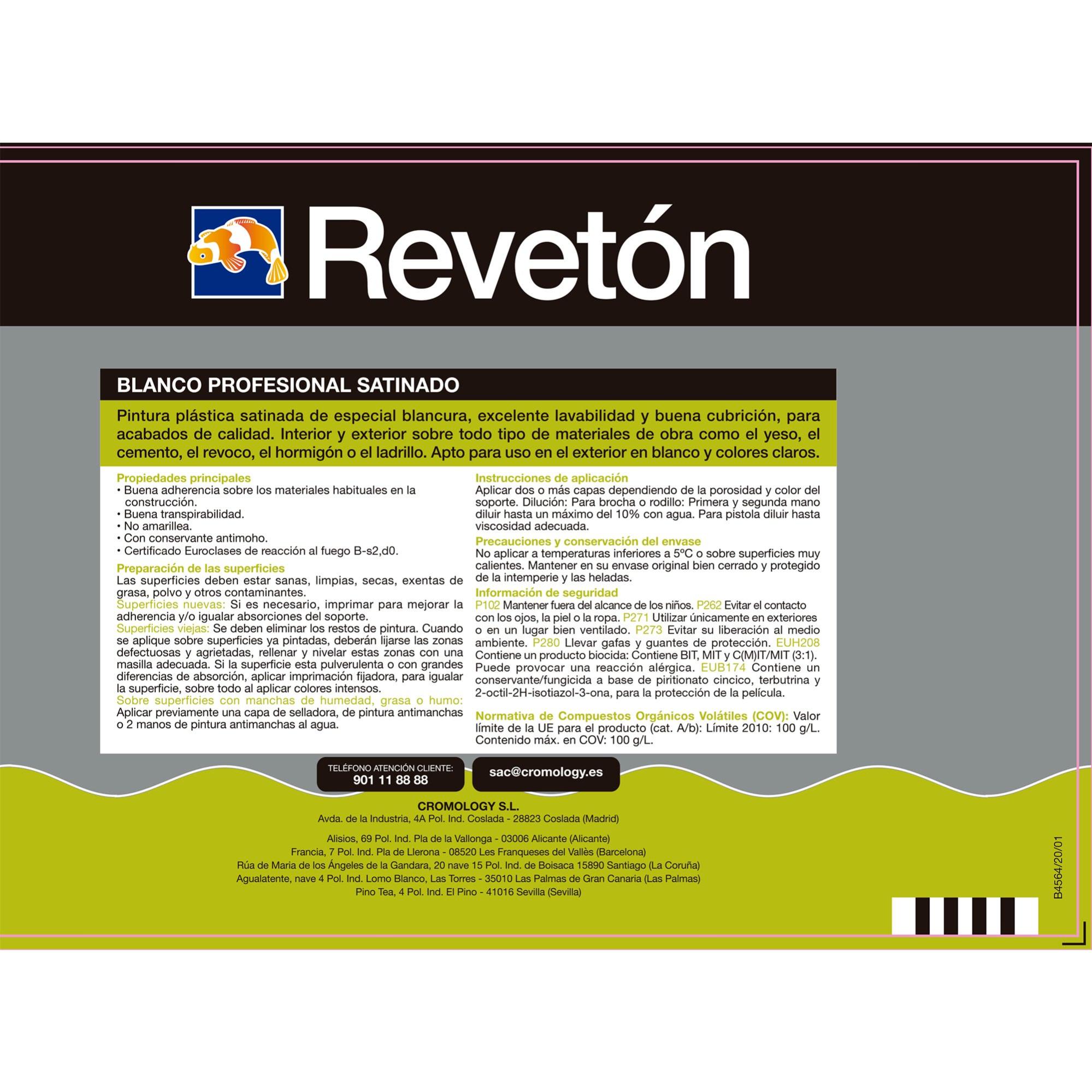 Pintura interior satinado REVETON PRO 4L 1040-r60b lila azulado ...