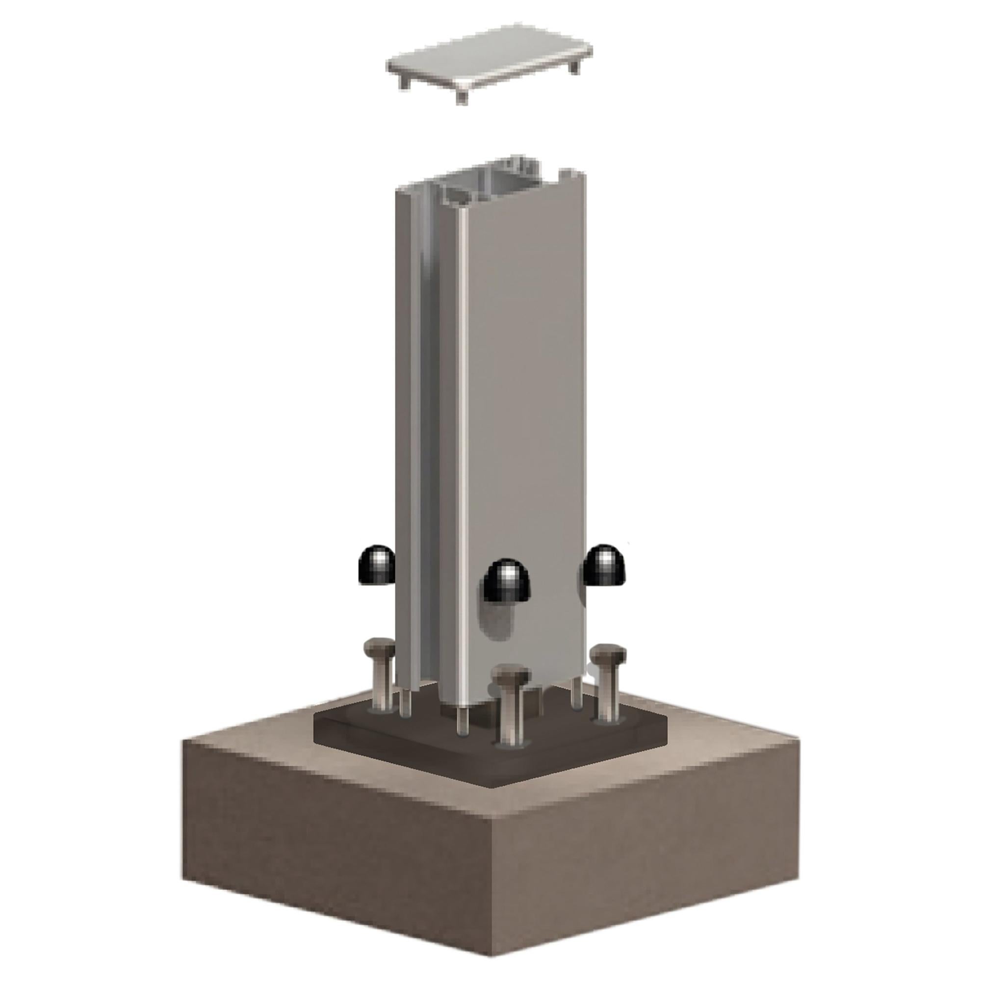 Placa base de acero para poste klos up - BarChile