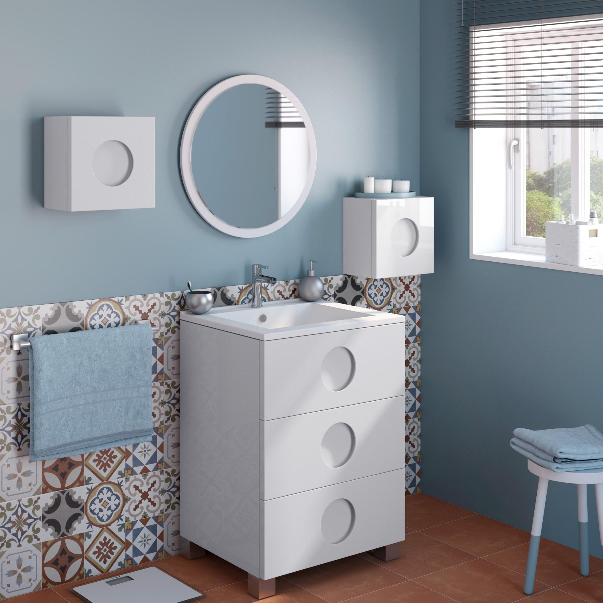 Mueble de baño con lavabo Sphere plata 60x45 cm | Leroy Merlin