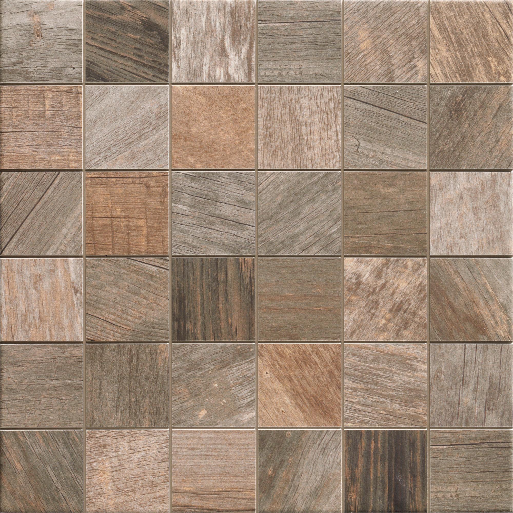 Azulejo porcelánico efecto madera marrón mate 33x33 cm Sequoia | Leroy ...