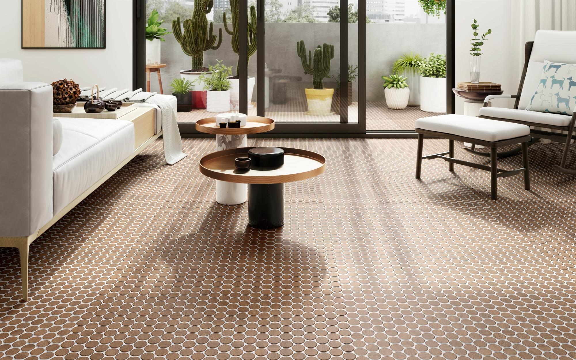 Azulejo efecto madera marrón mate 30.9x30.9 cm Circle | Leroy Merlin