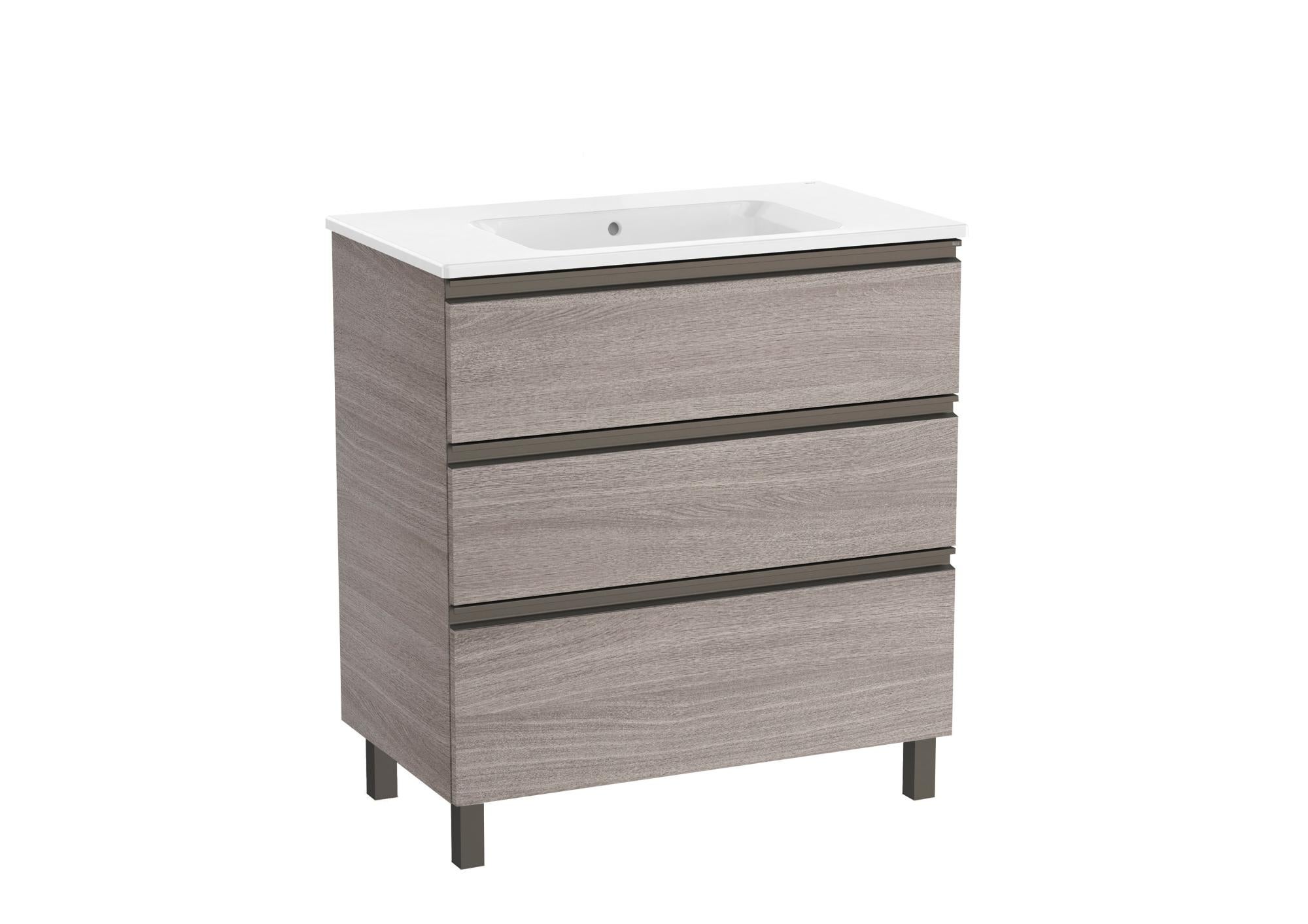 Mueble de baño con lavabo Vulcan ROCA marrón 80x45 cm | Leroy Merlin