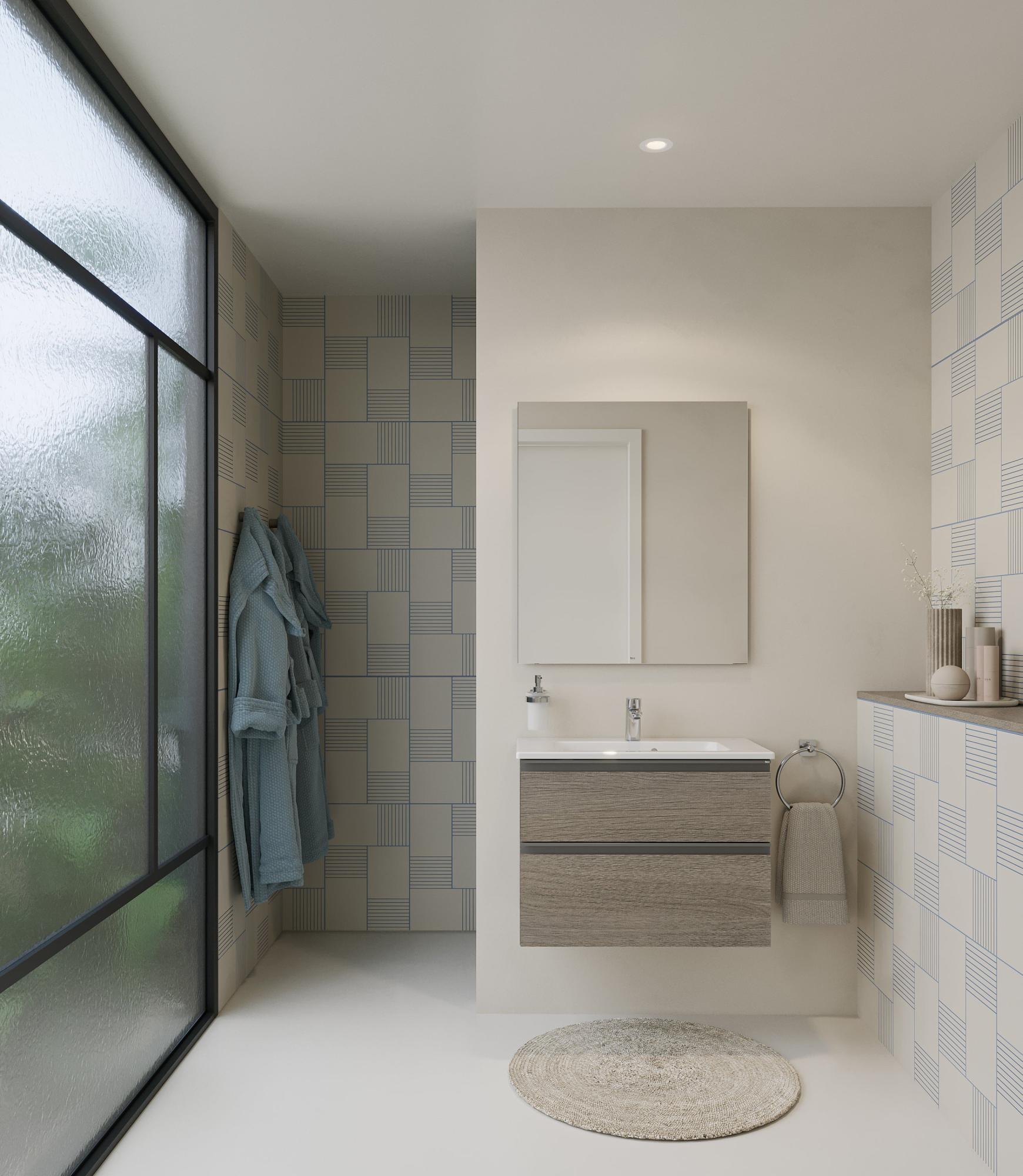 Mueble de baño con lavabo Vulcan ROCA marrón 70x40 cm | Leroy Merlin