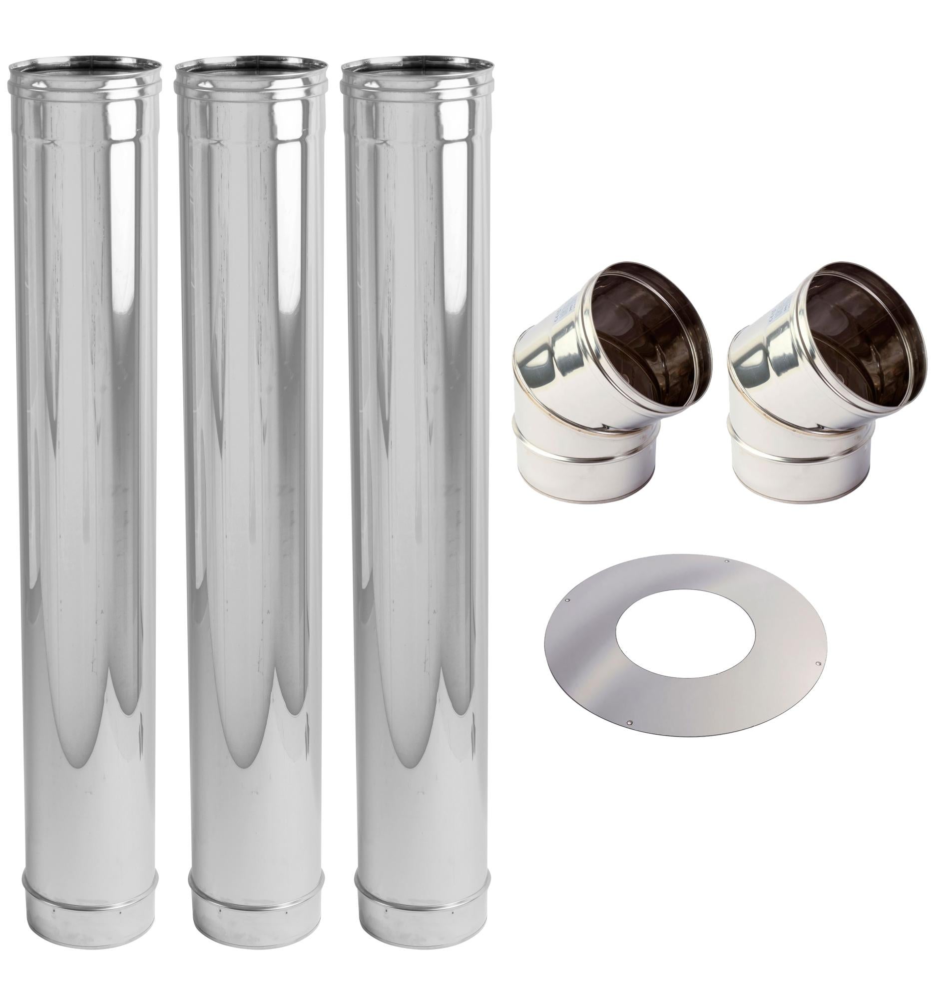 Kit de instalación para insert/hogar con salida ø150 y tubo inox ...