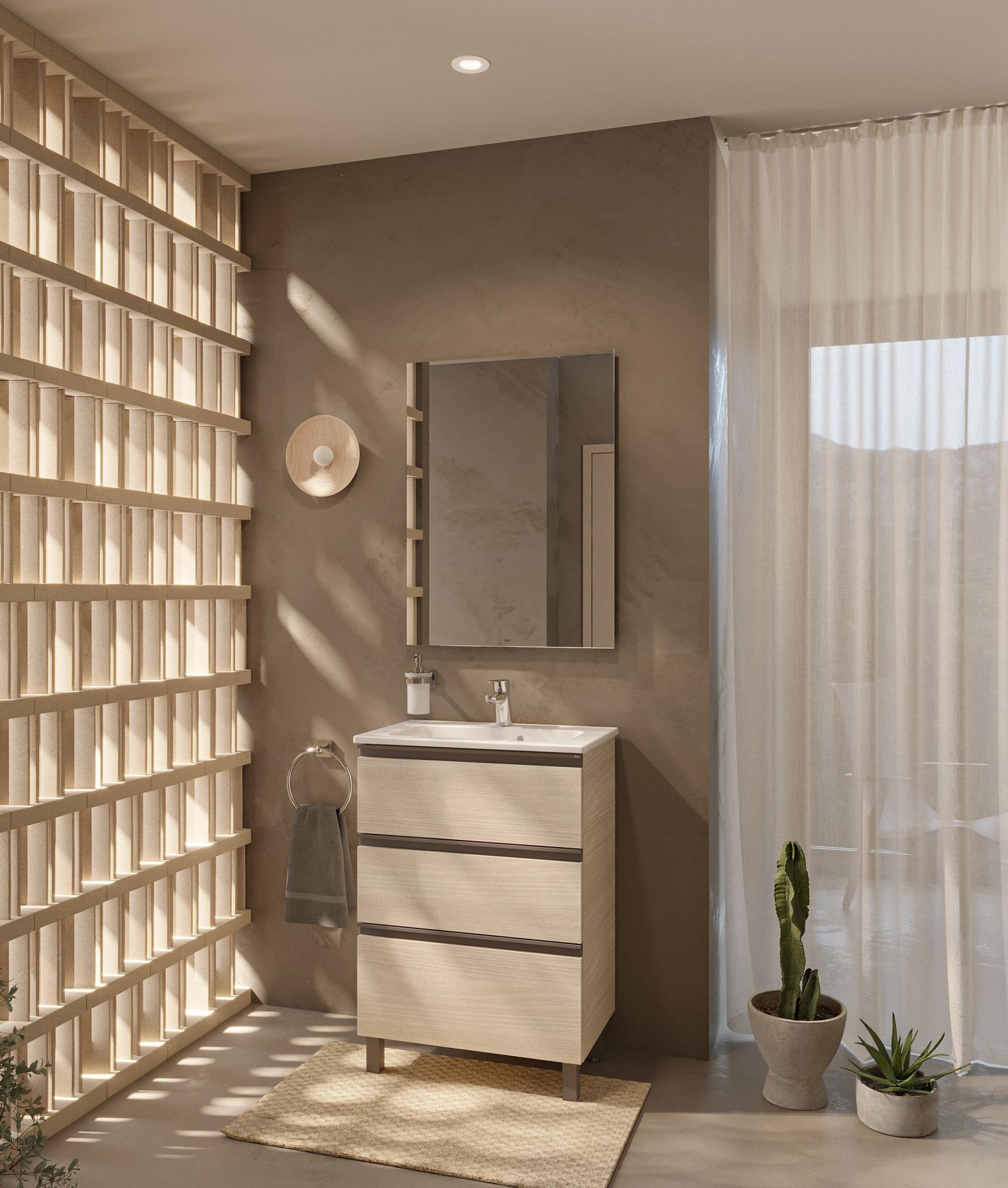 Mueble de baño con lavabo Vulcan ROCA roble 60x35 cm | Leroy Merlin