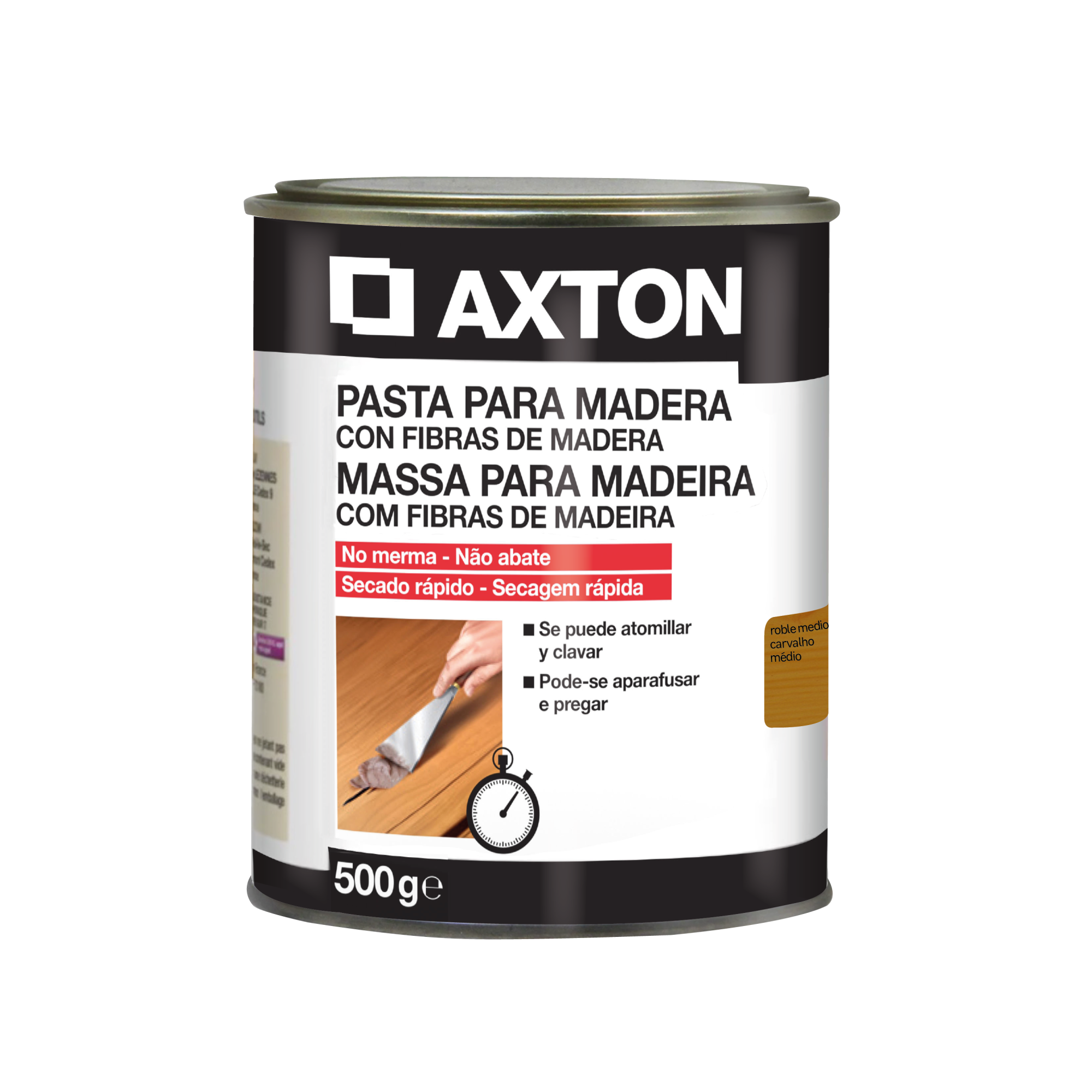 Pasta madera interior AXTON 500 gr roble medio | Leroy Merlin