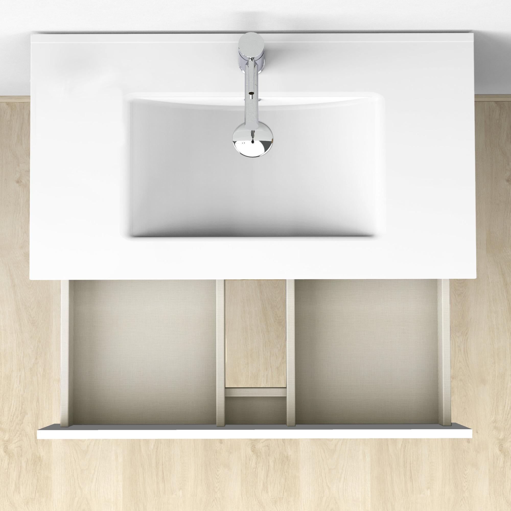Mueble de baño con lavabo Alda One Box blanco 70x45 cm | Leroy Merlin