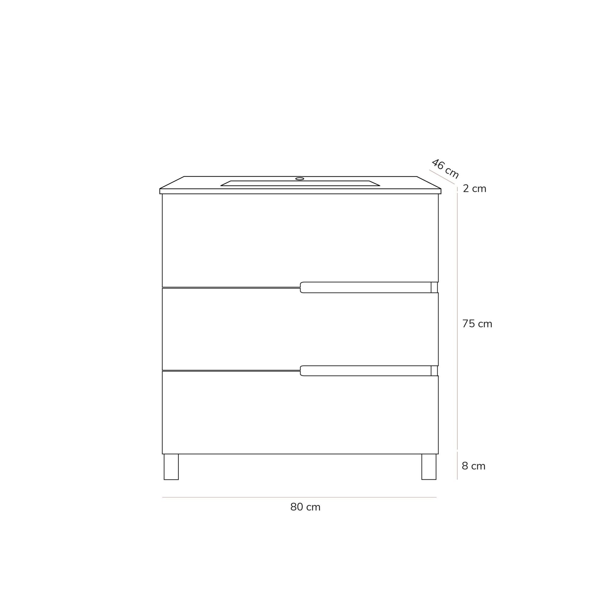 Mueble de baño con lavabo Alda One Box roble gris 80x45 cm | Leroy Merlin