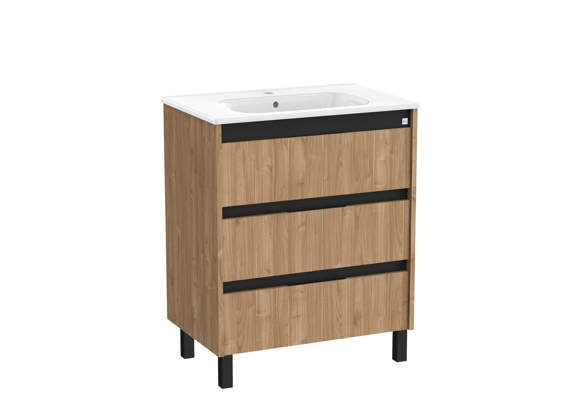 Mueble de baño con lavabo Alpine ROCA nogal 70x45 cm | Leroy Merlin