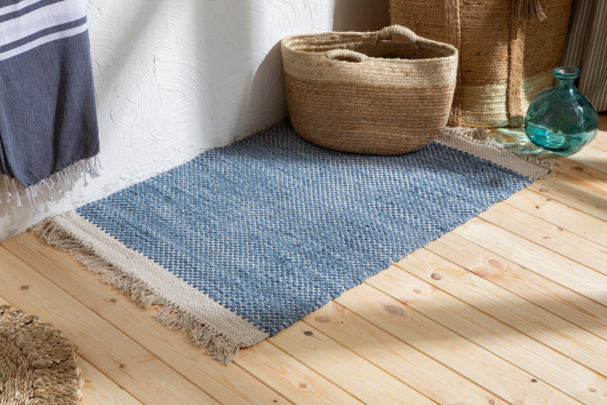 Plaid Kargo Navy azul algodón de 180x180 cm | Leroy Merlin