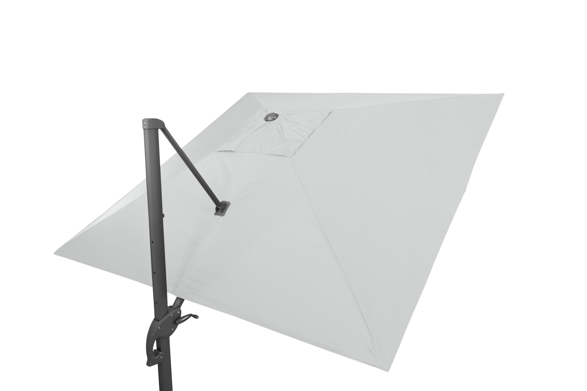 Parasol excéntrico rectangular de acero inoxidable BELVEO crudo 4x3 m ...