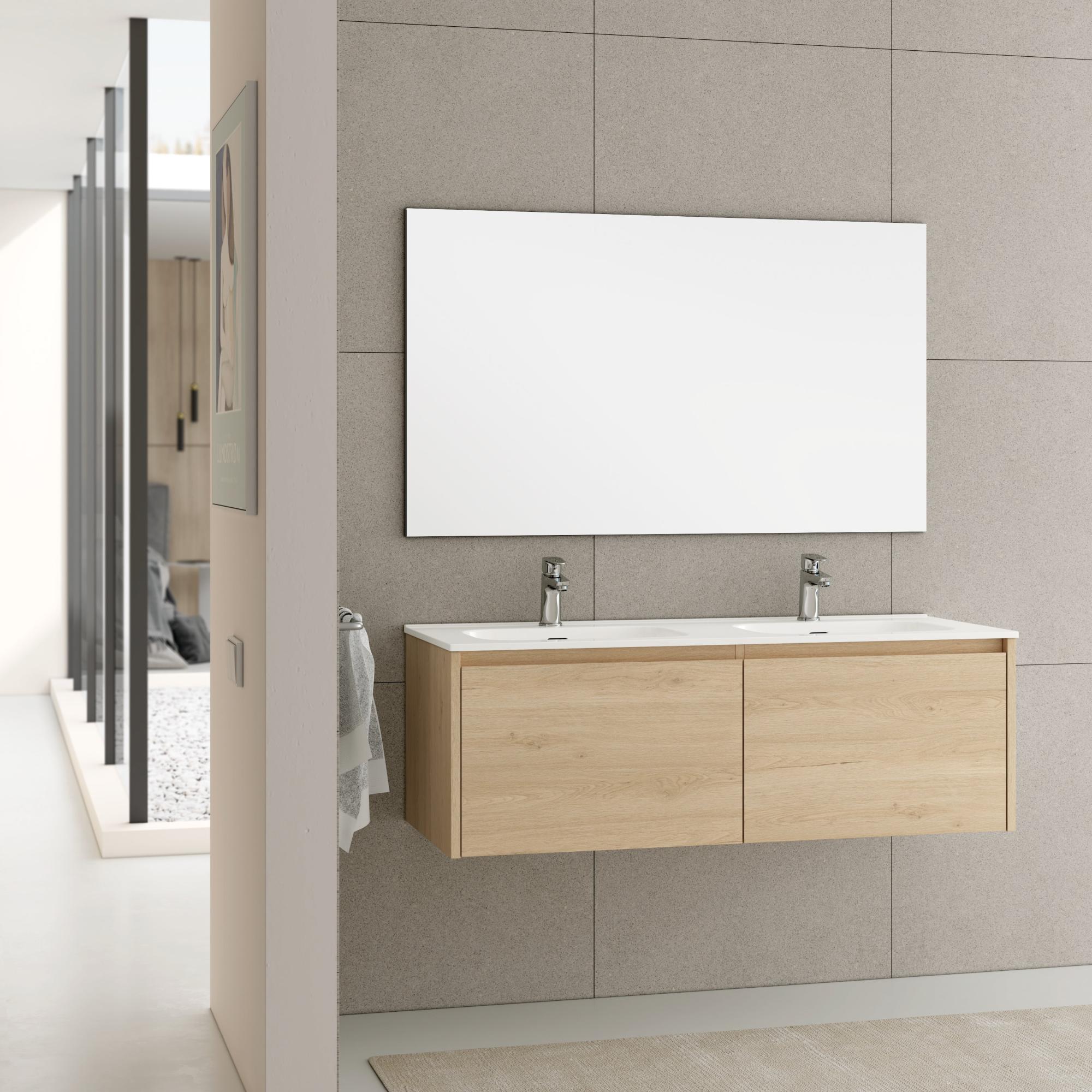 Mueble de baño con lavabo Moon roble 120x45 cm | Leroy Merlin