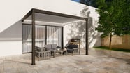 P rgola Bioclim tica Adosada G nova 4x3 M Gris Con Lamas En Blanco
