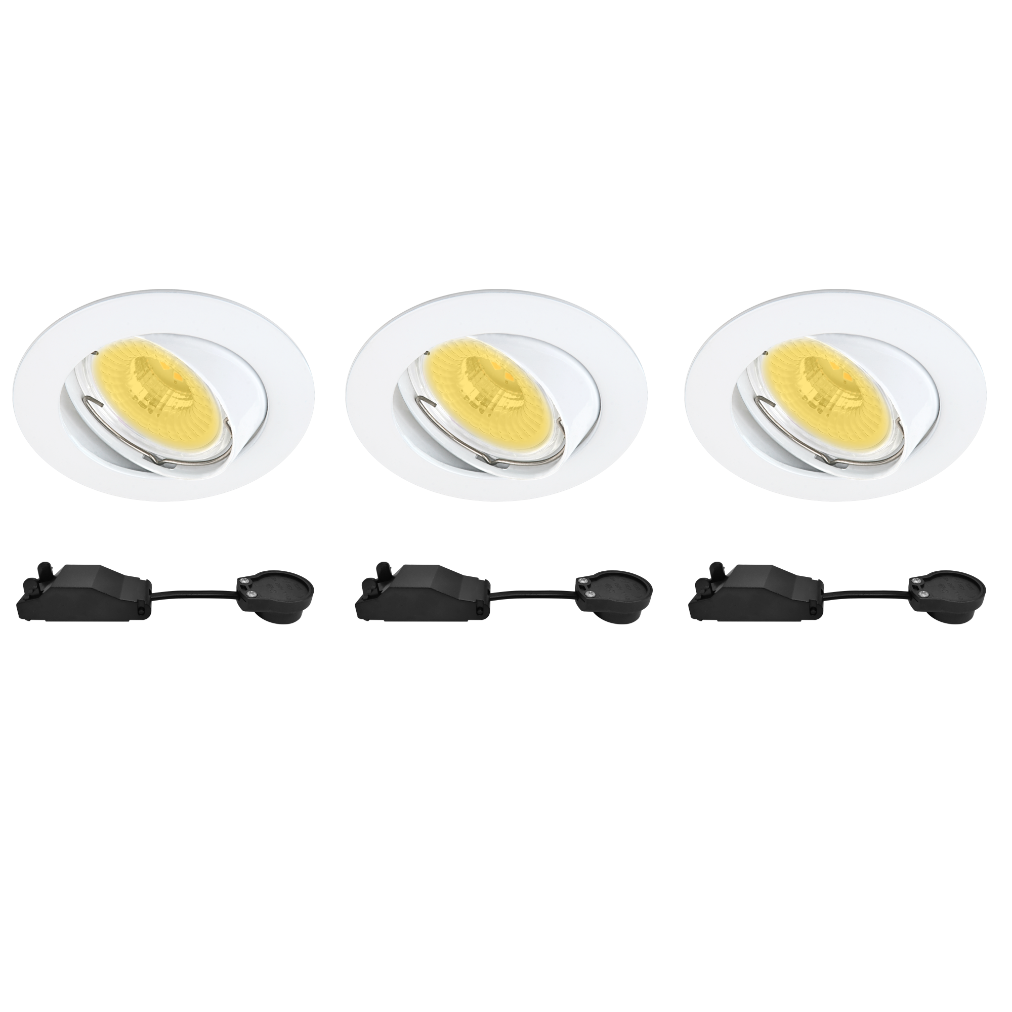 Kit de 3 focos orientables LED INSPIRE Clane blanco de 4.7w 2700K ...