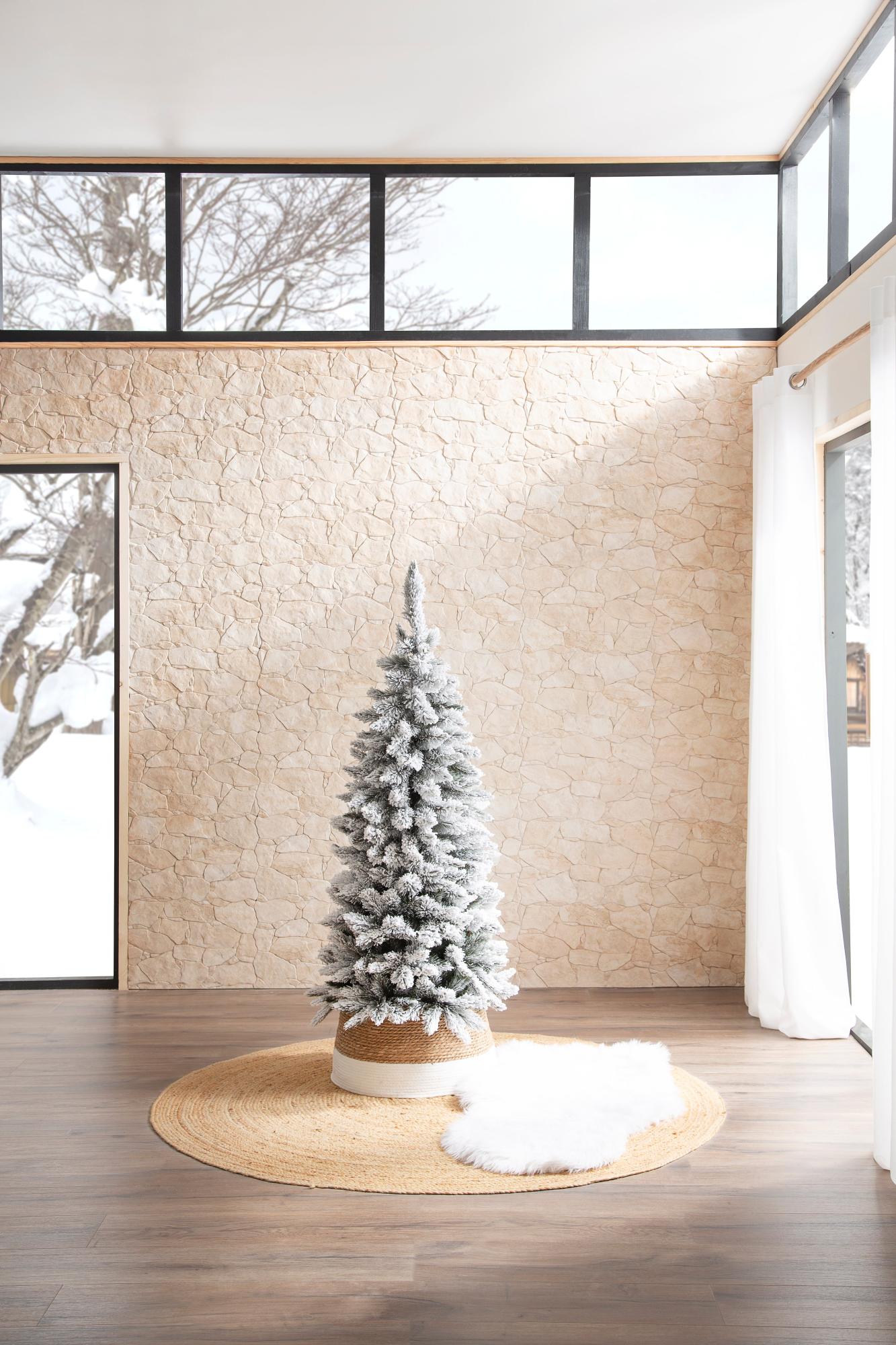 Árbol de Navidad Jasper Slim nevado de 150 cm de alto | Leroy Merlin