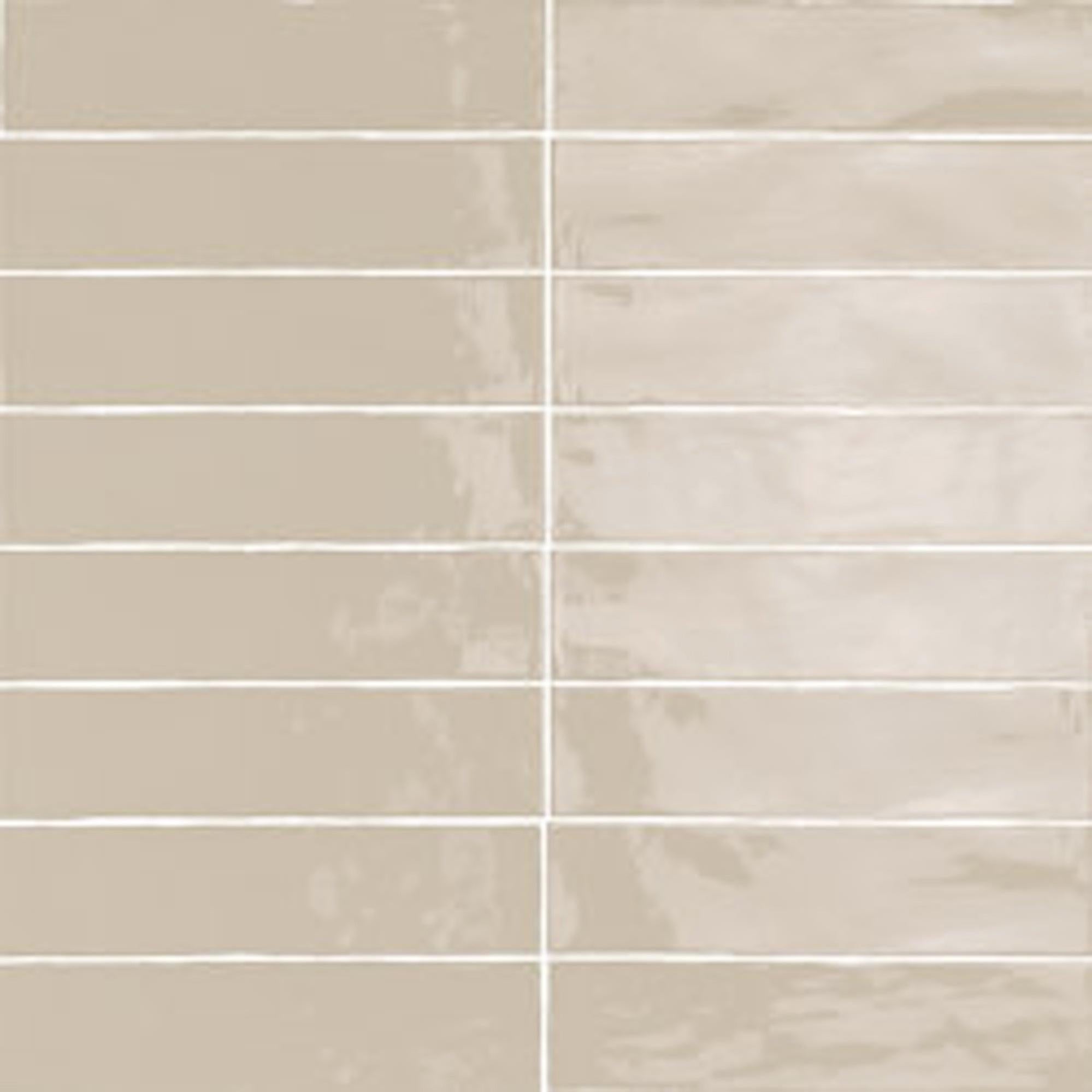 Azulejo efecto liso beige brillante 7.5x30 cm Linea | Leroy Merlin