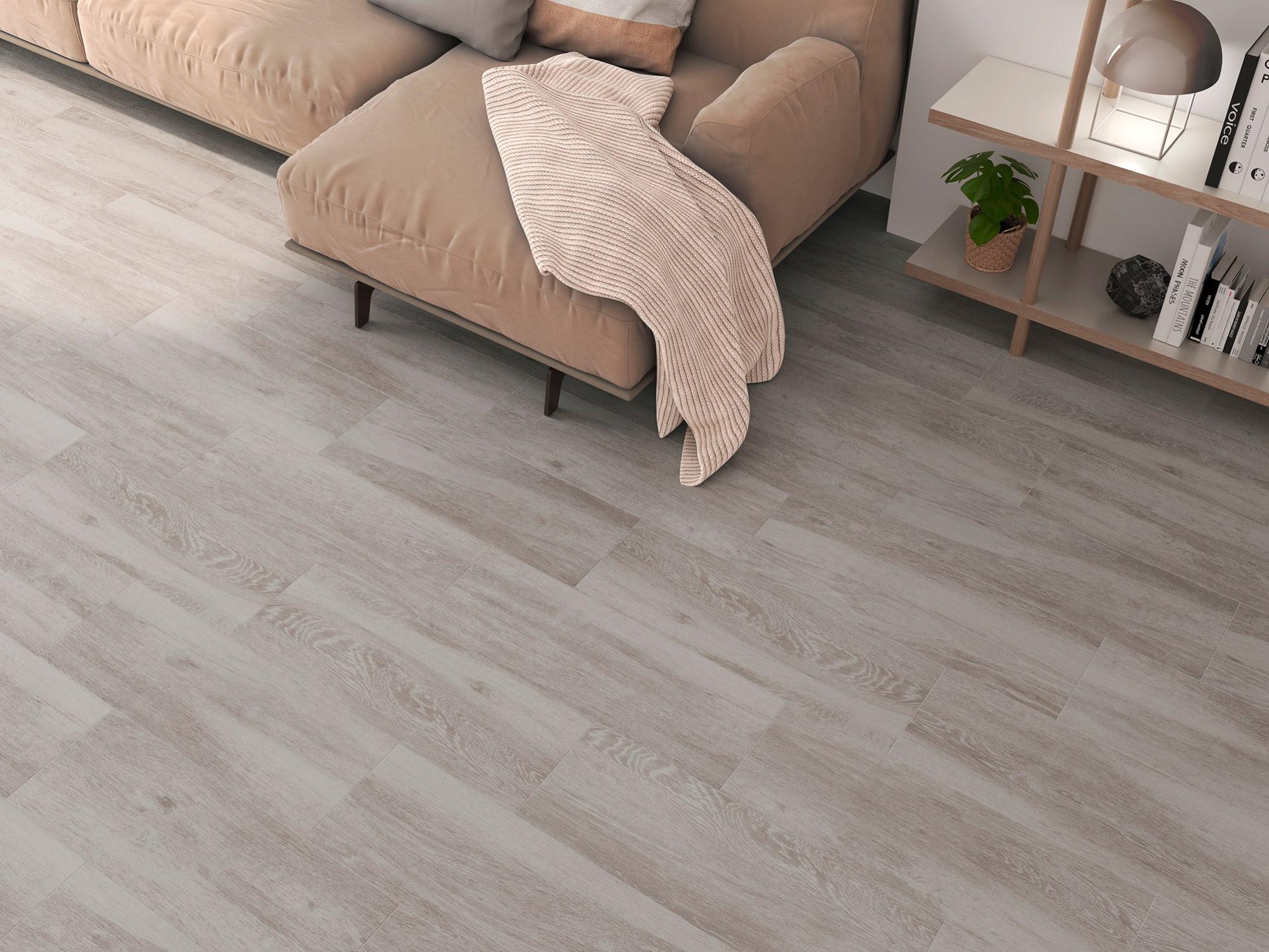 Suelo efecto madera beige Taiga 24.5x98.2 cm 0,96 m²/caja | Leroy Merlin