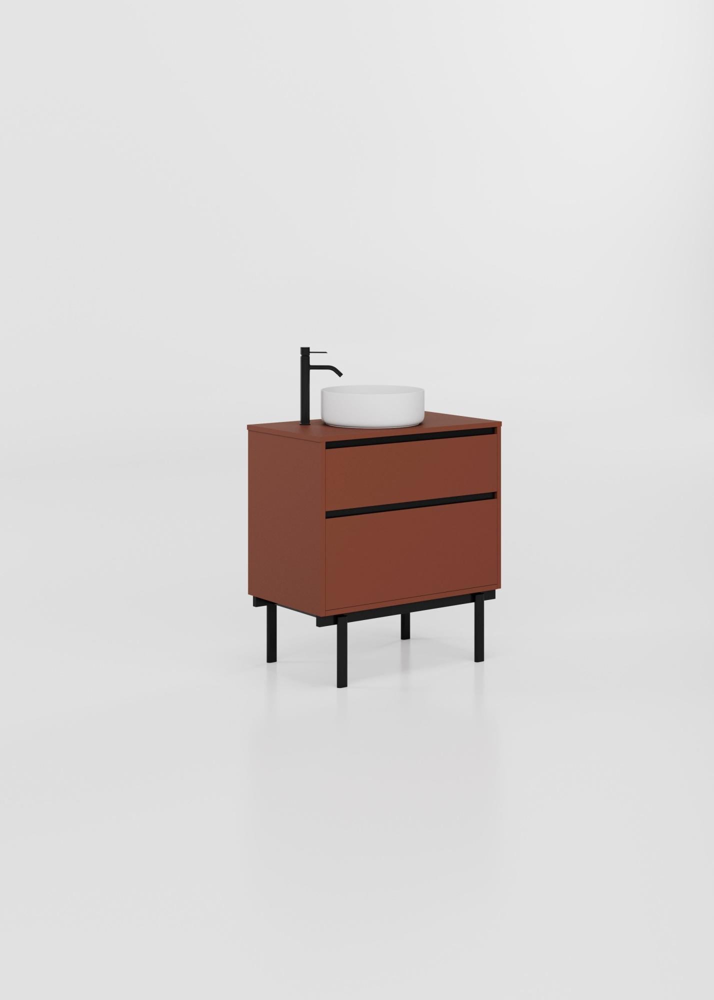 Mueble de baño Tono rojo marsala 80 x 45 cm | Leroy Merlin