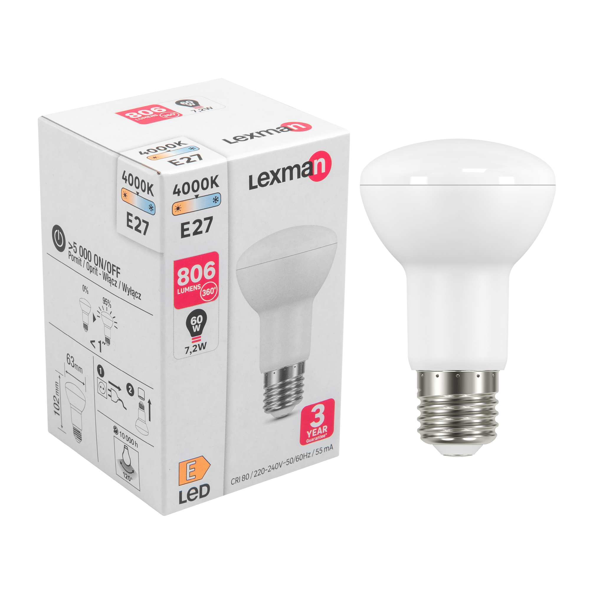 Bombilla LED LEXMAN casquillo E27 de 4000 K | Leroy Merlin