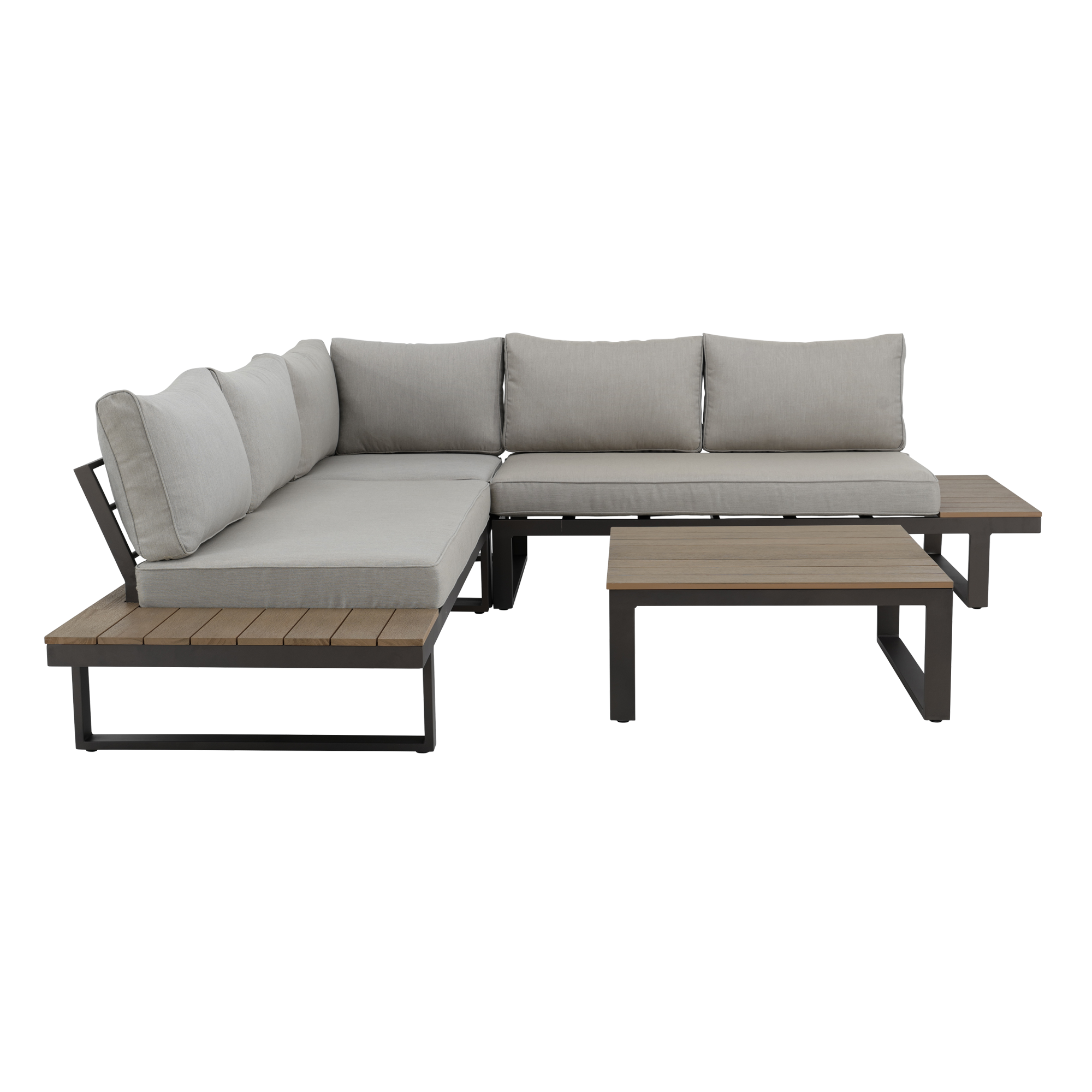 Set de porche de aluminio San Diego moka para 5 personas | Leroy Merlin