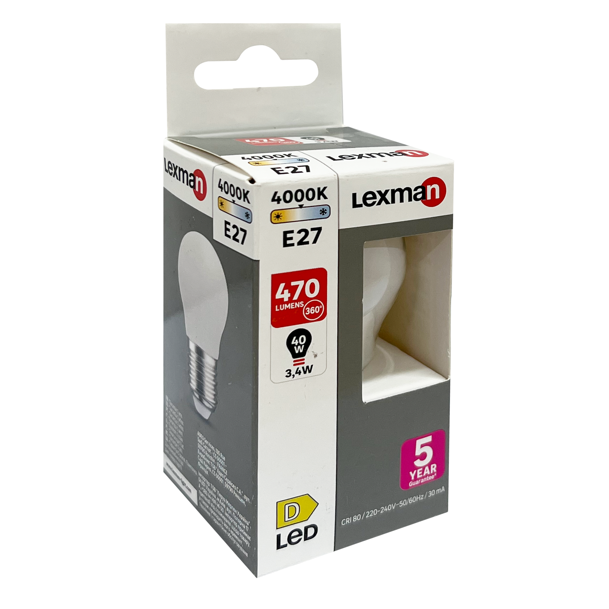 Bombilla LED LEXMAN filamento esférico casquillo E27 de 4000 K | Leroy ...