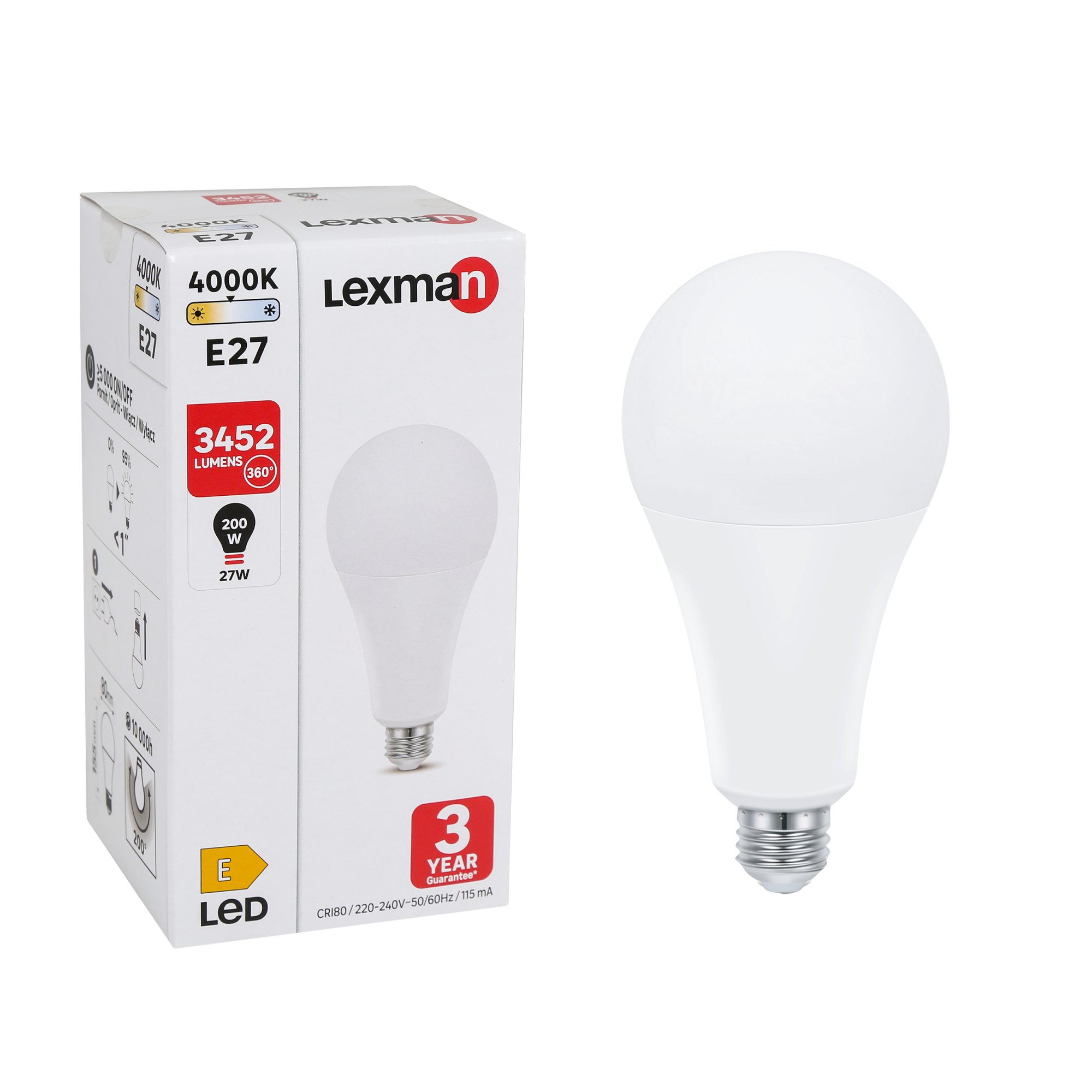 Bombilla estándar LEXMAN casquillo E27 de 4000 K | Leroy Merlin