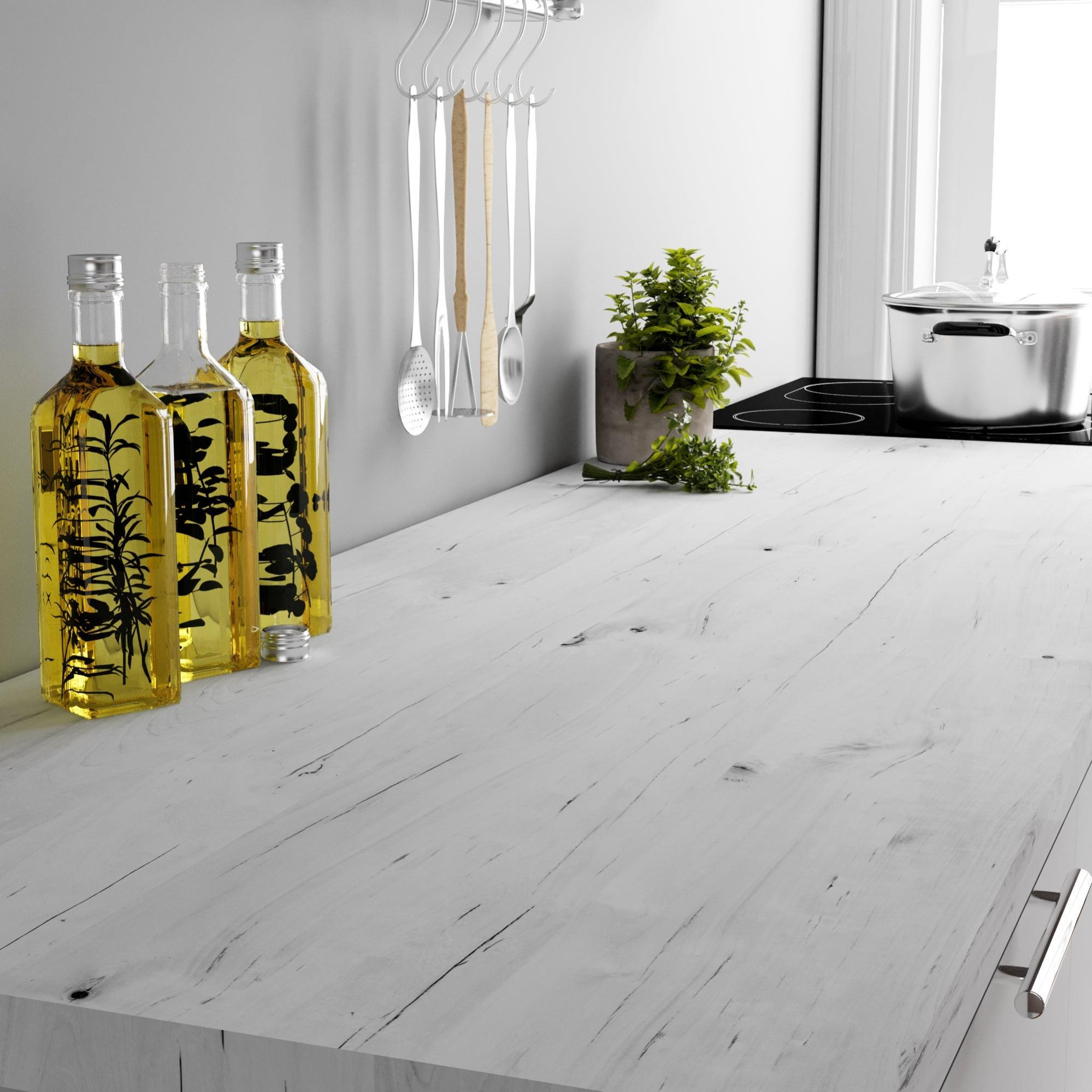 Encimera de cocina laminada bohemian blanco wood 180x62 cm espesor 38mm ...