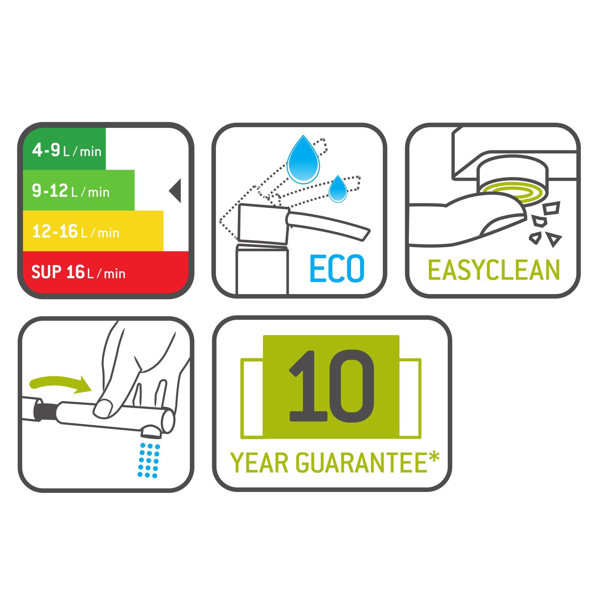 Conjunto fregadero Lisboa 53.5 x 43.5 cm y grifo caño extraible Emily ...