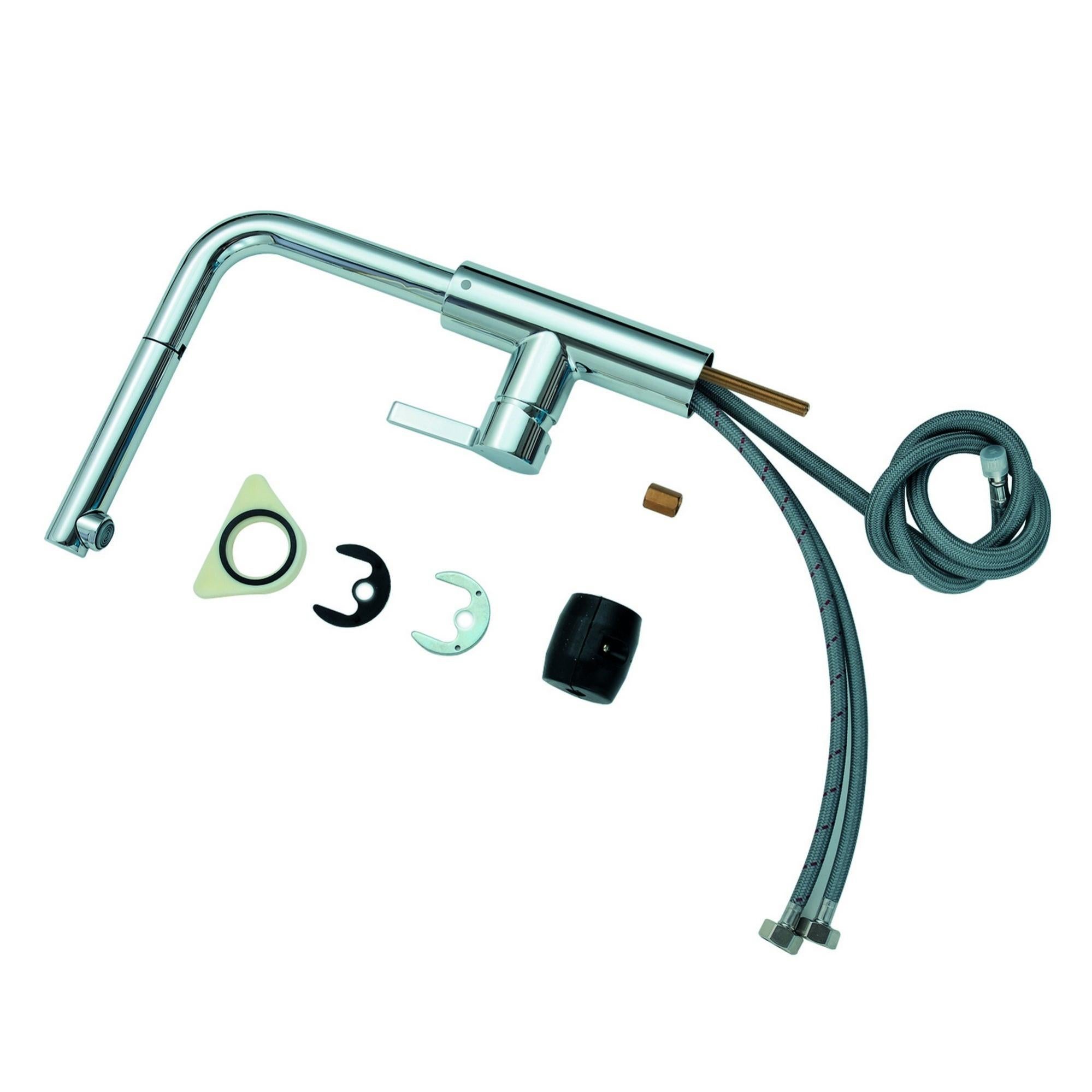 Conjunto fregadero Porto 80 x 50 cm y grifo caño extraible Emily ...