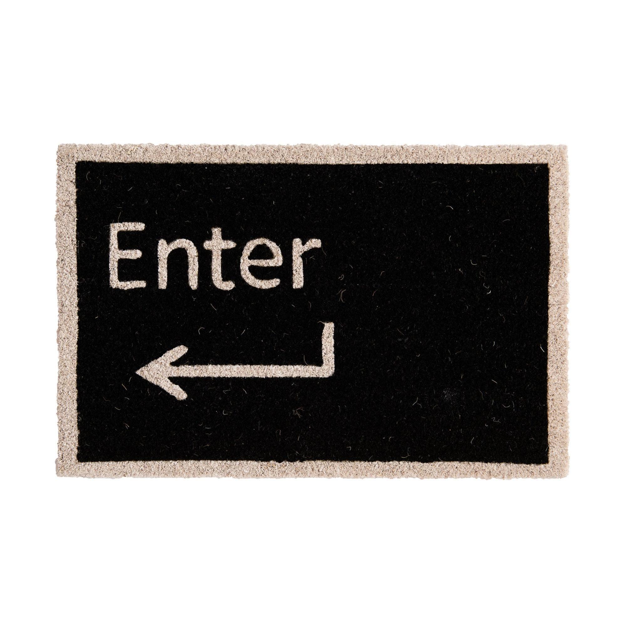 Felpudo negro, blanco de coco y pvc 40 x60 cm | Leroy Merlin