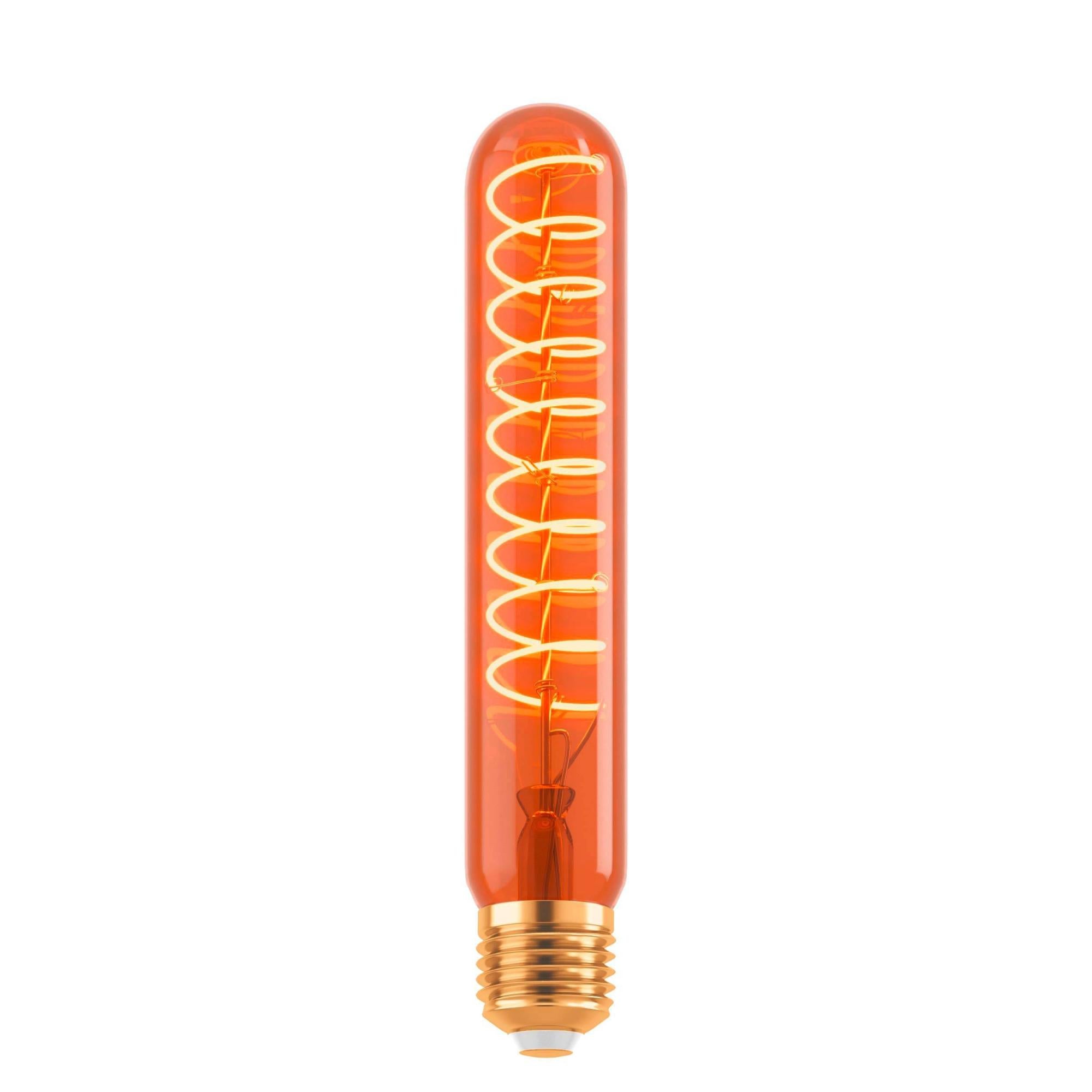 Bombilla decorativa con filamento LED E27 tubular 4W 1600K dimable ...