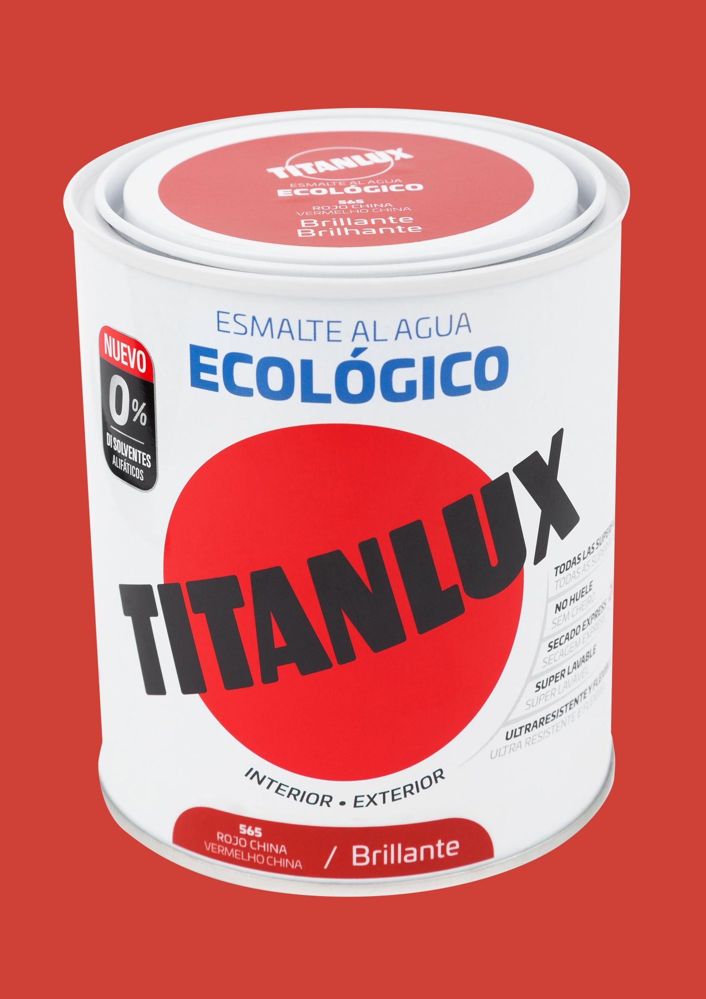 Esmalte de agua TITANLUX rojo China satinado 250 ml | Leroy Merlin