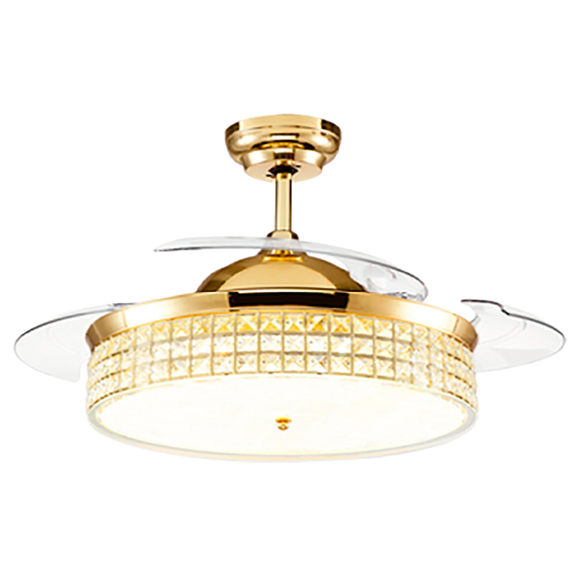 Ventilador de techo con luz motor DC Aries dorado 106 cm | Leroy Merlin