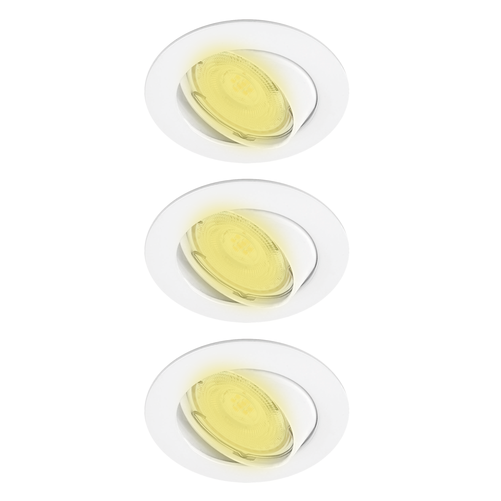 Kit de 3 focos empotrados orientables LED INSPIRE Clane 2700K redondo ...